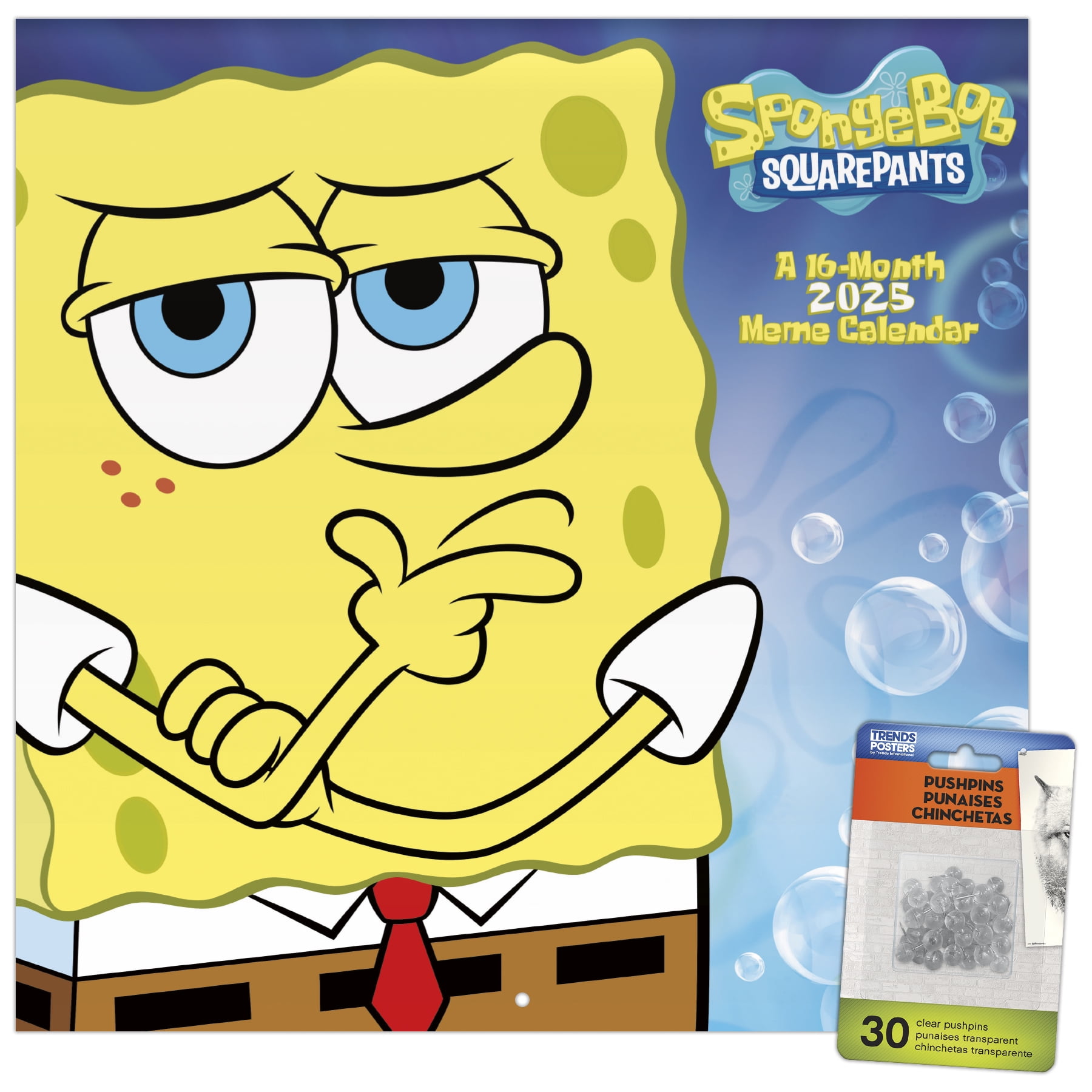 Trends International 2025 SpongeBob Squarepants Wall Calendar & Push ...