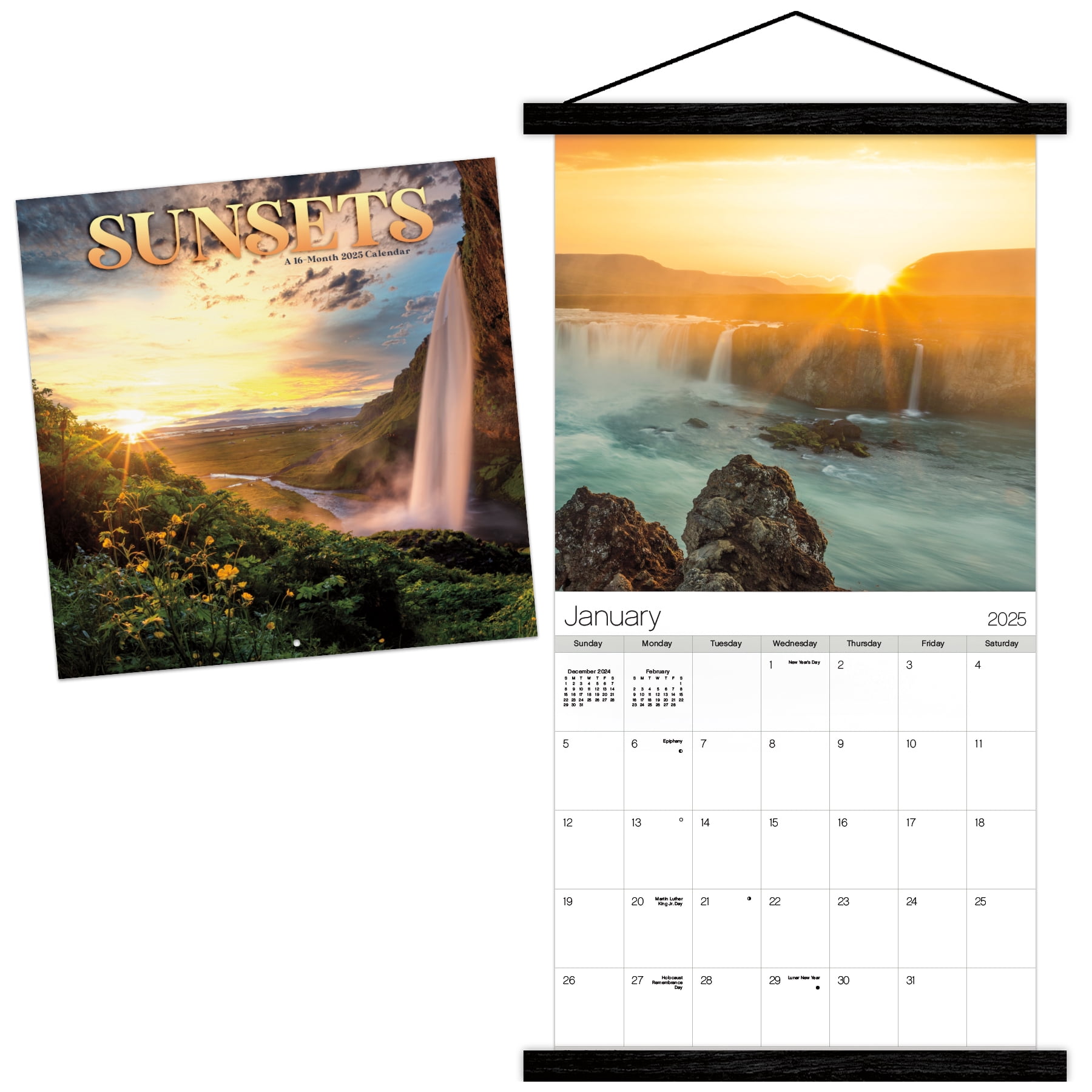 Trends International 2025 Sunsets Wall Calendar & Magnetic Frame ...