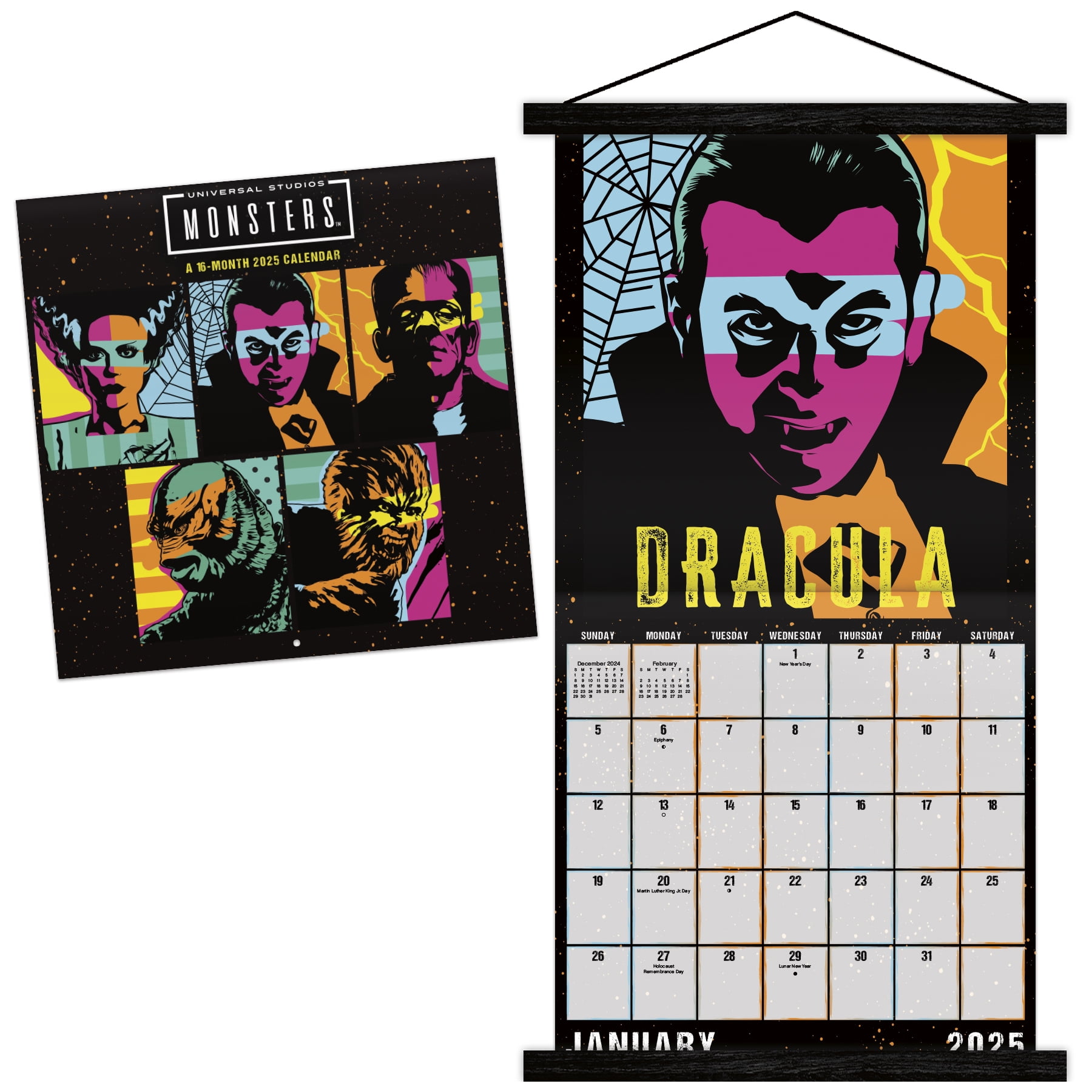 Trends International 2025 Universal Monsters Wall Calendar & Magnetic ...