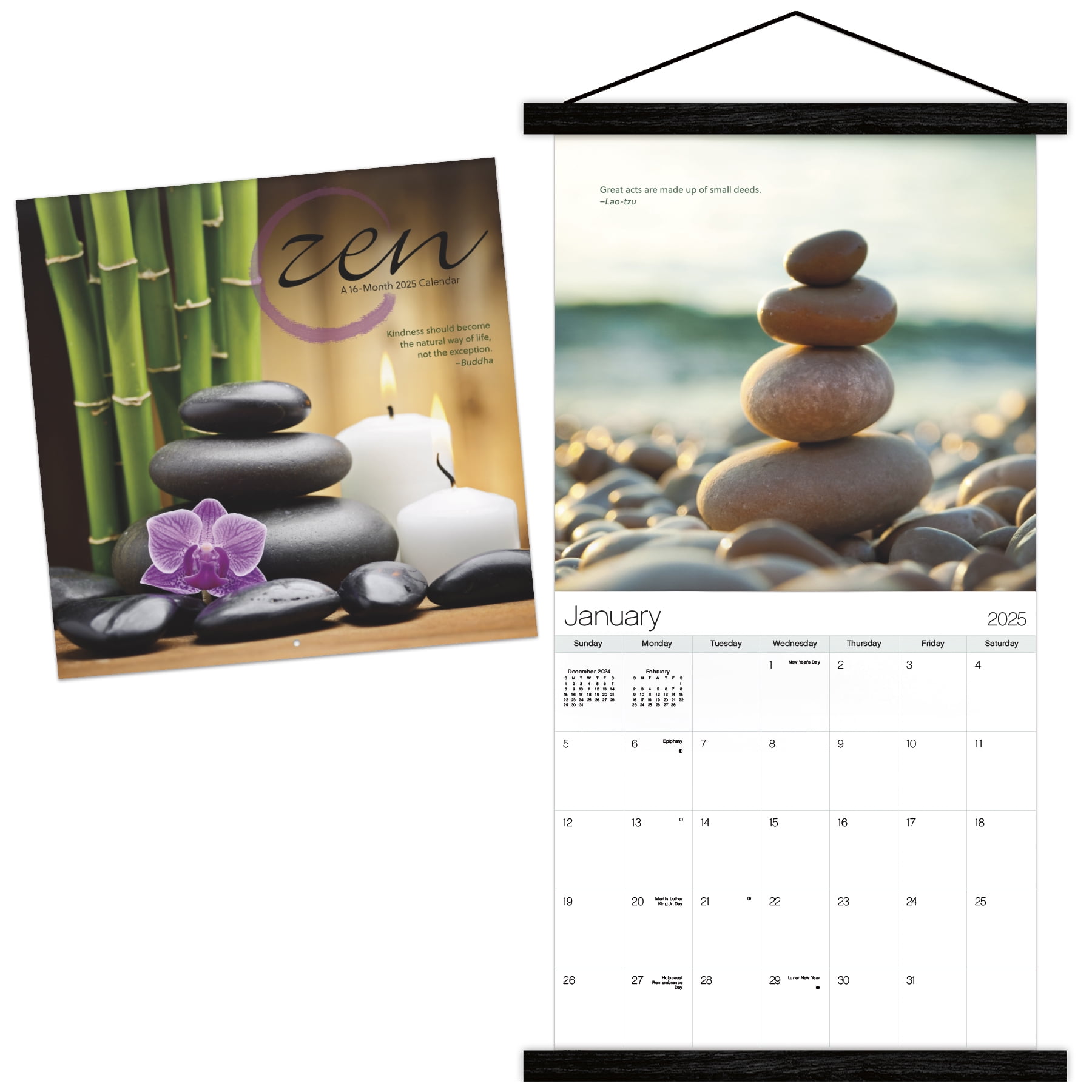 Trends International 2025 Zen Wall Calendar & Magnetic Frame - Walmart.com