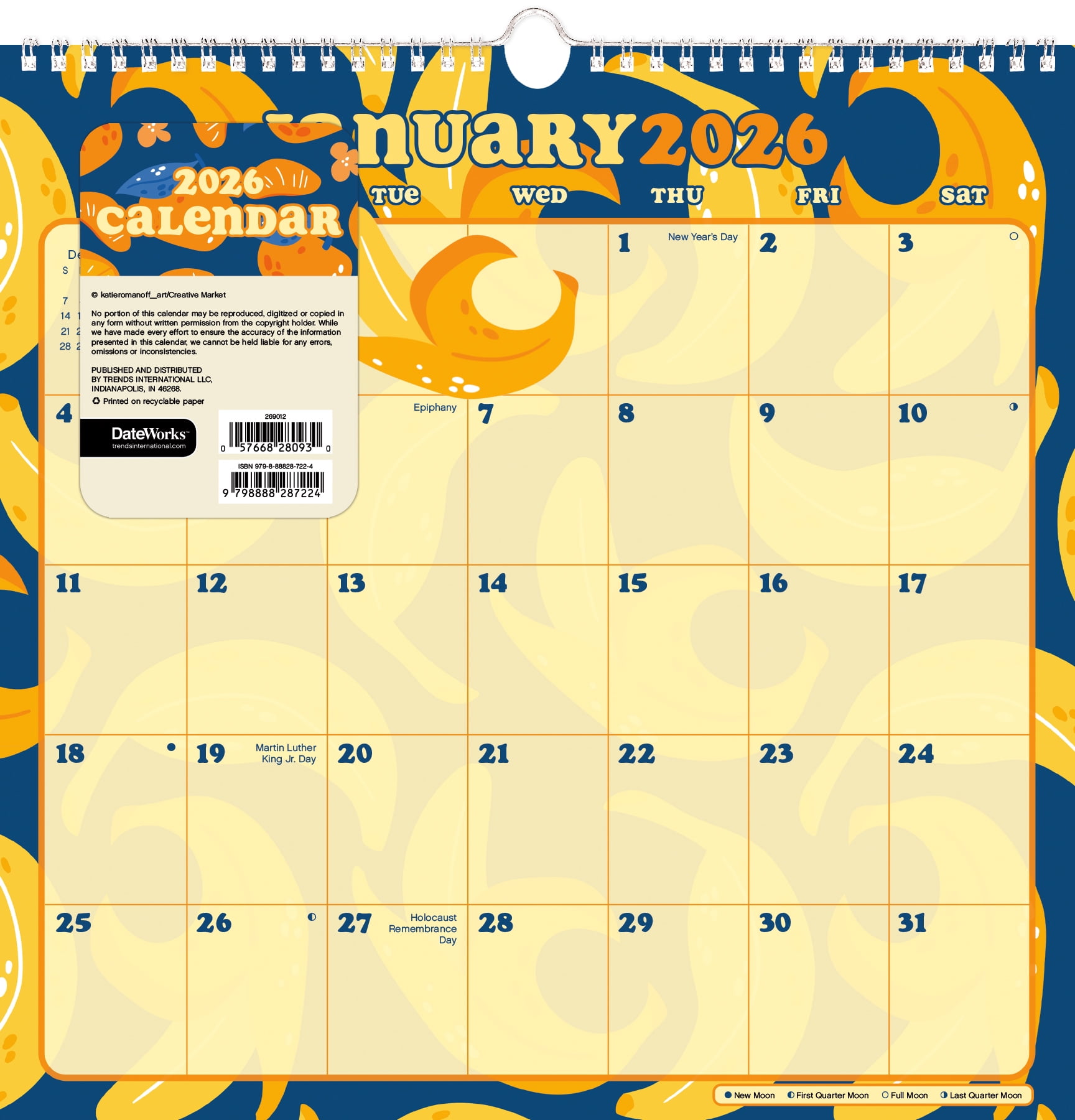 Trends International 2026 Cute Fruits Spiral Wall Calendar - Walmart.com