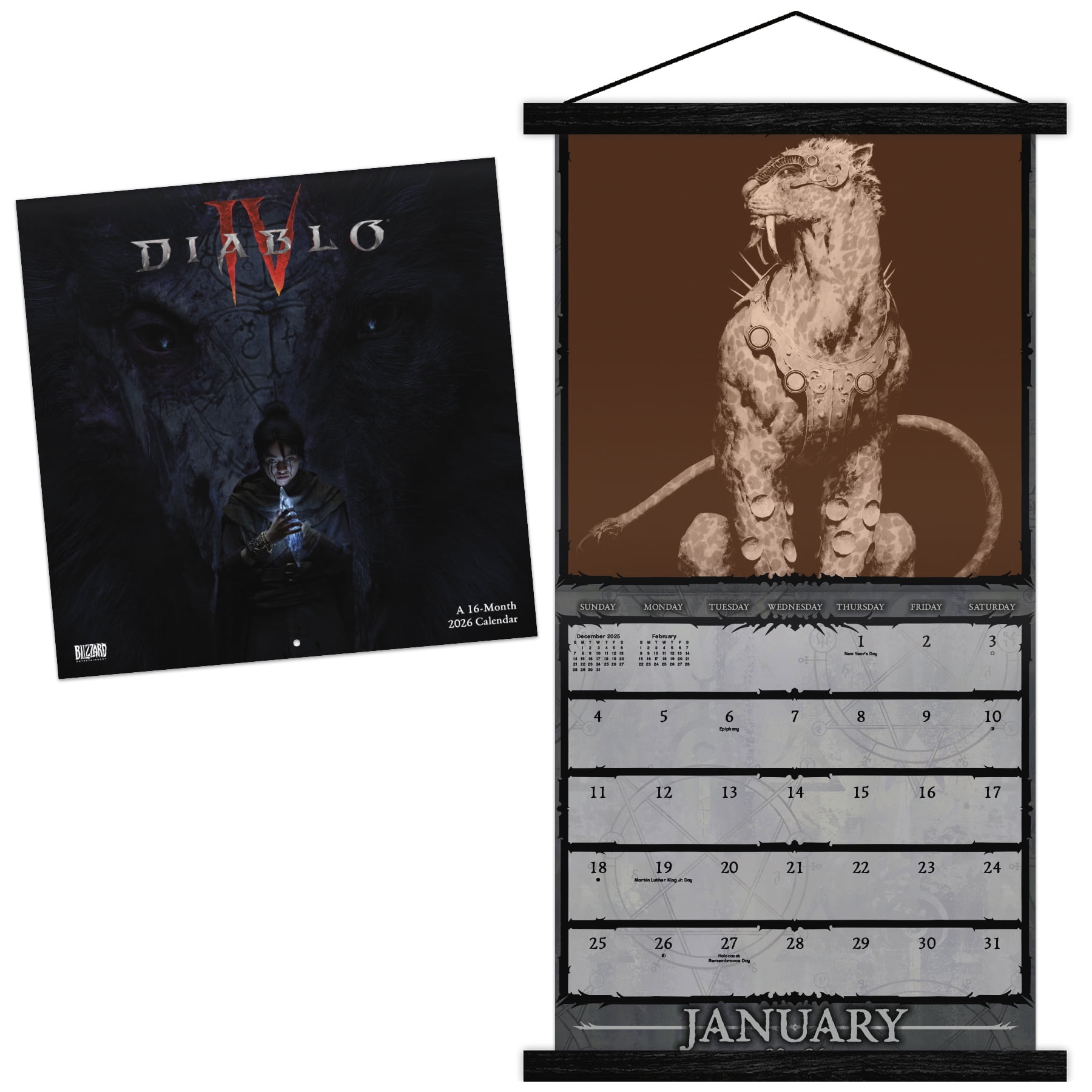 Trends International 2026 Diablo 4 Wall Calendar & Magnetic Frame ...