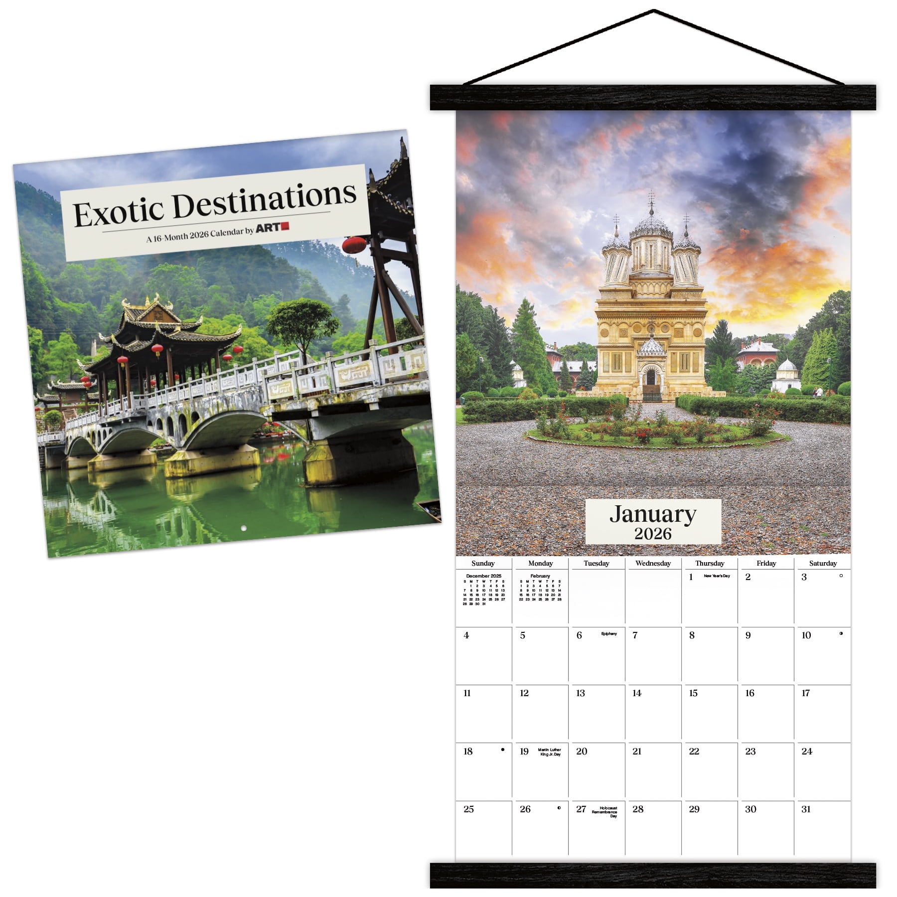 Trends International 2026 Exotic Destinations Wall Calendar & Magnetic ...