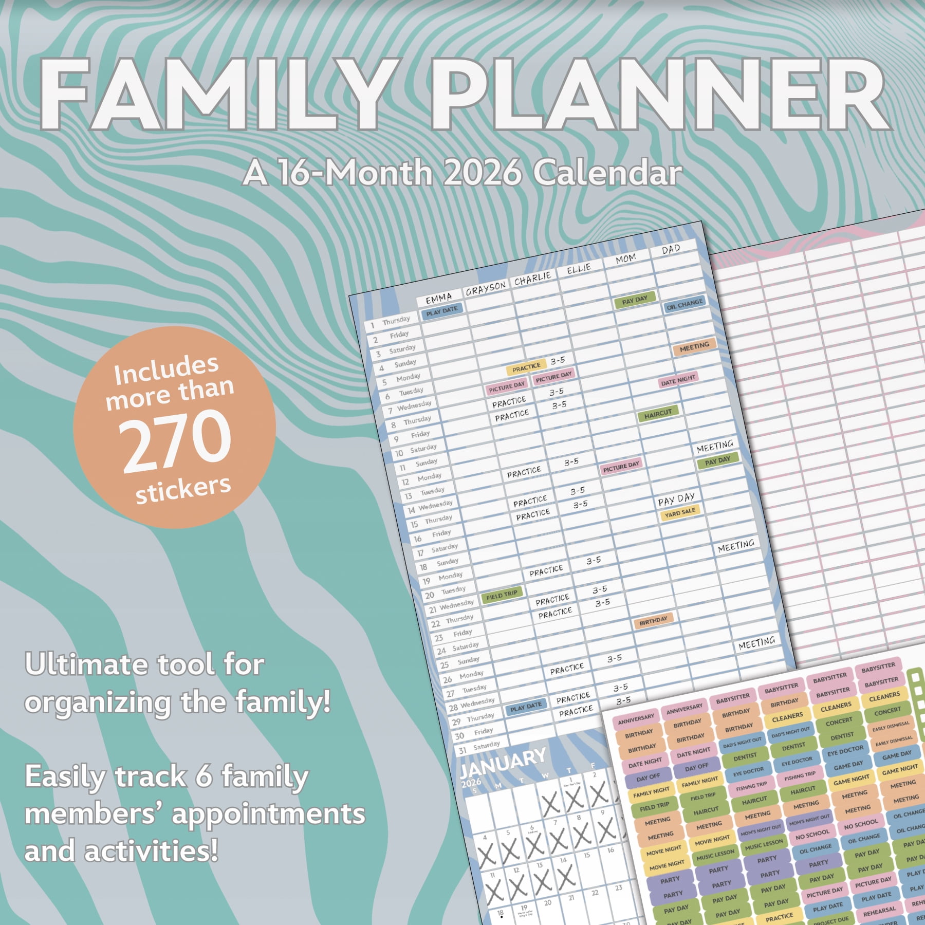 Trends International 2026 Family Planner Wall Calendar - Walmart.com