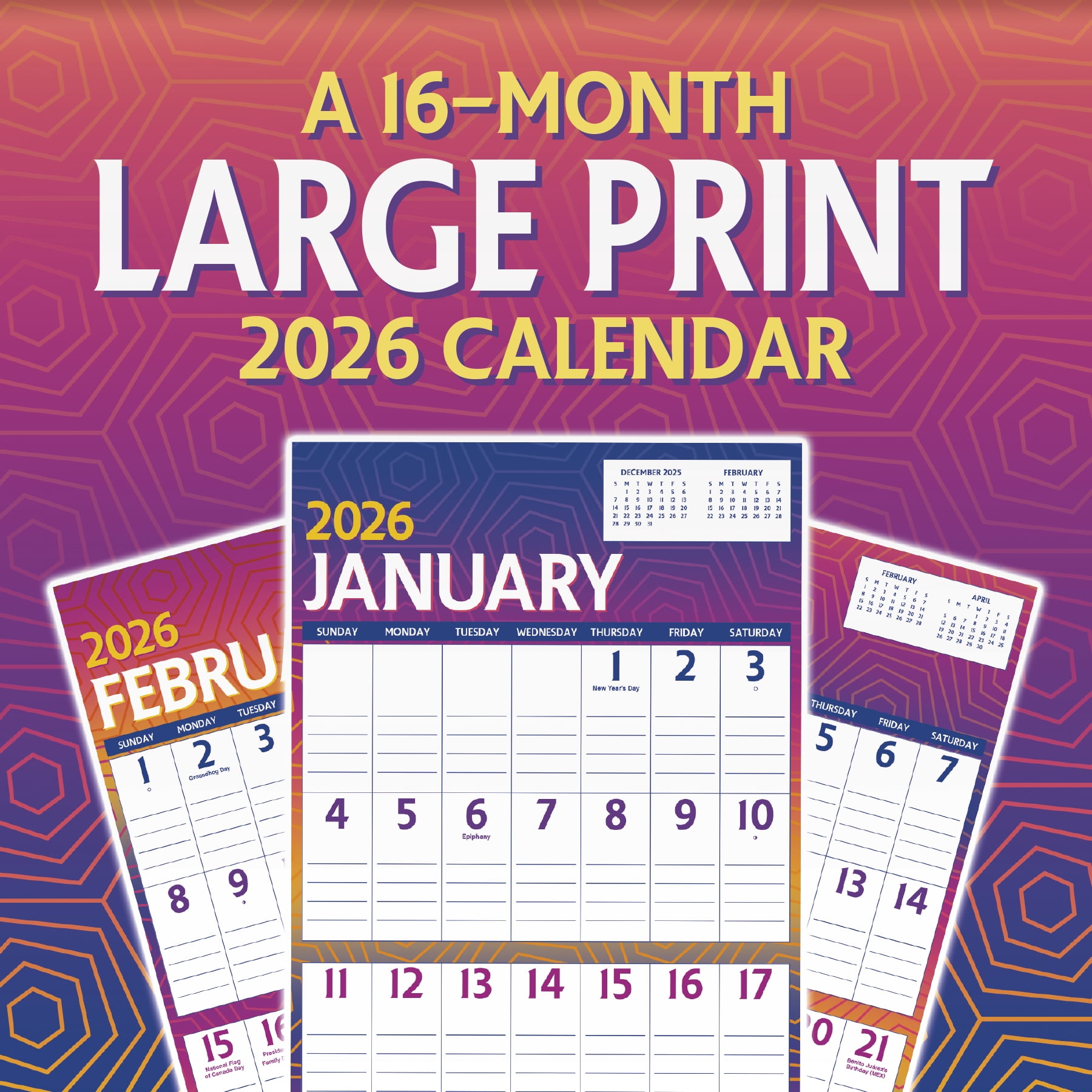 Trends International 2026 Large Print Mini Wall Calendar - Walmart.com