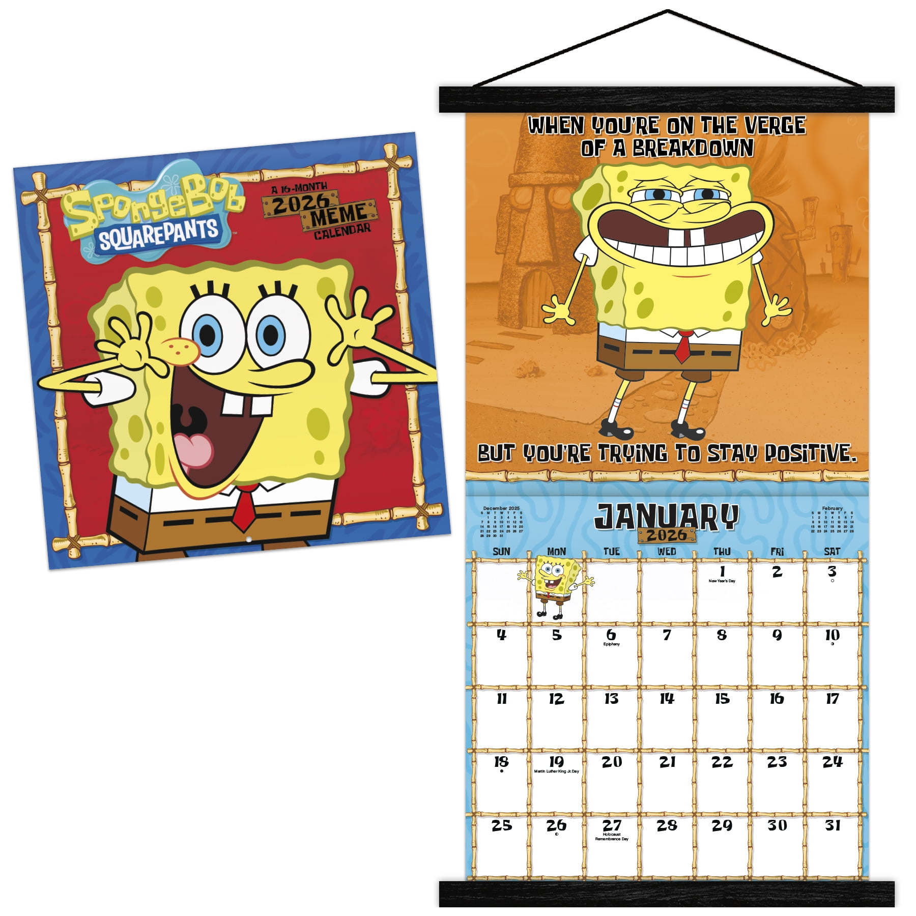 Trends International 2026 SpongeBob Squarepants Wall Calendar ...