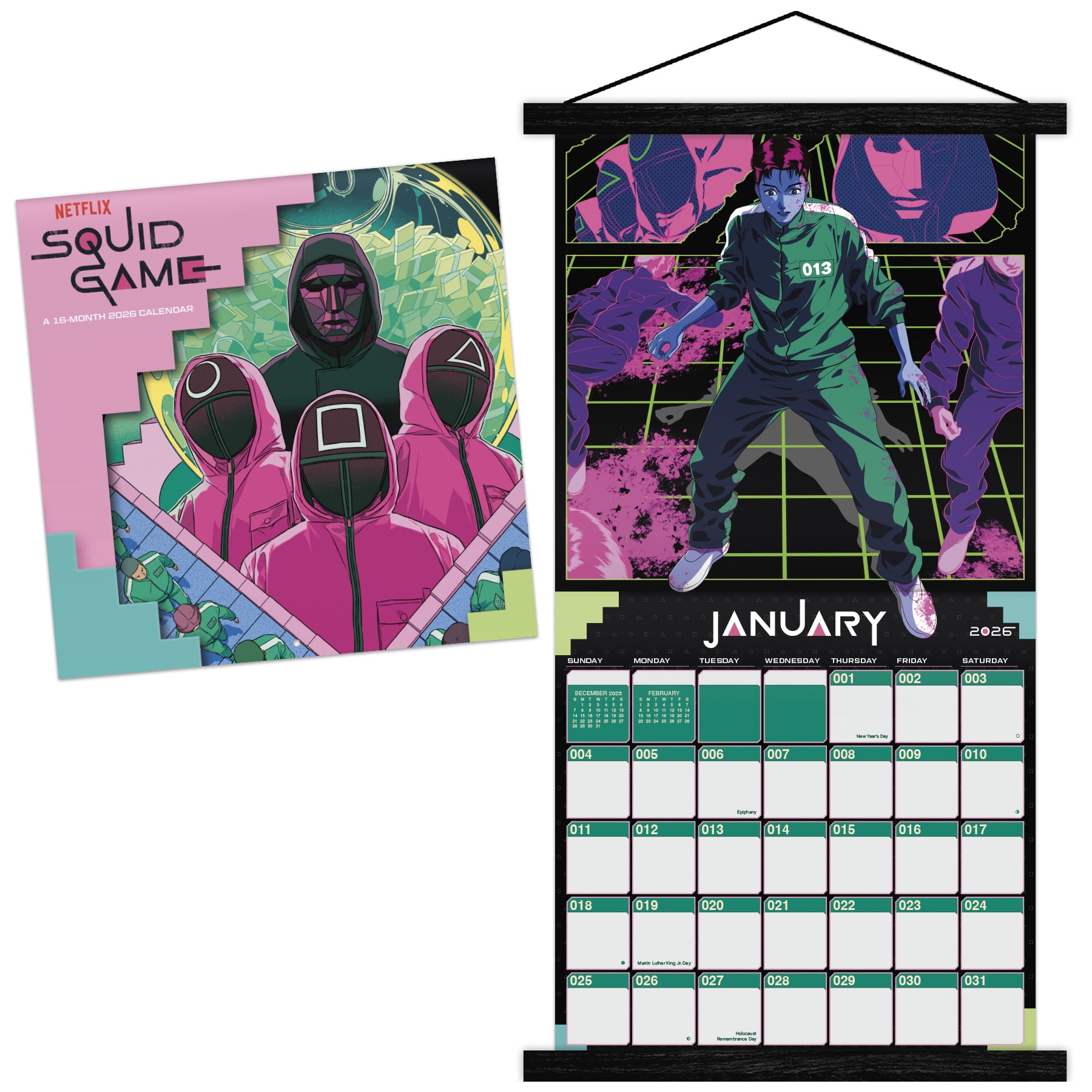 Trends International 2026 Squid Game Wall Calendar & Magnetic Frame ...