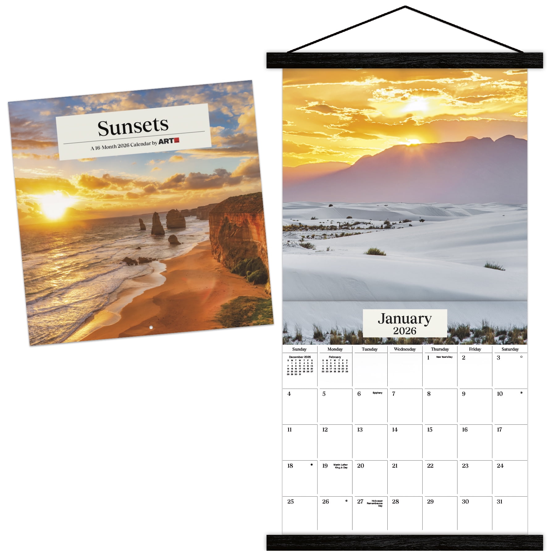 Trends International 2026 Sunsets Wall Calendar & Magnetic Frame ...
