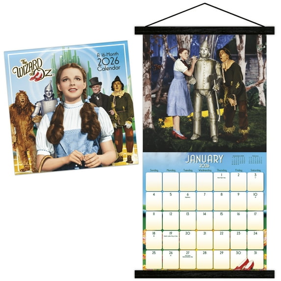 Trends International 2026 The Wizard of Oz Wall Calendar & Magnetic ...