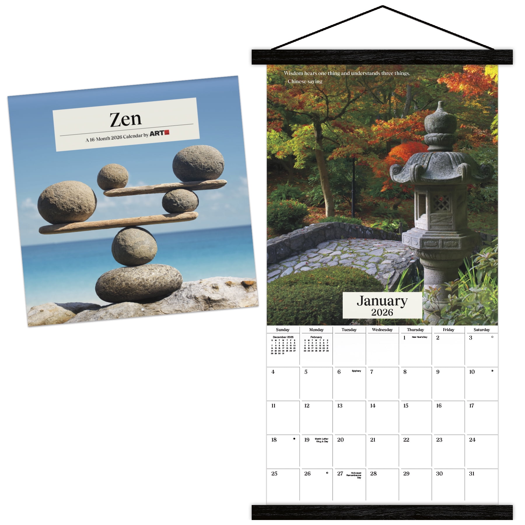 Trends International 2026 Zen Wall Calendar & Magnetic Frame - Walmart.com