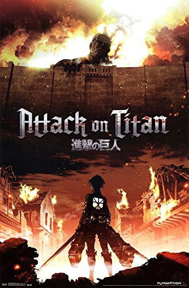 Trends International Attack on Titan - Fire Wall Poster, 22.375" x 34 ...