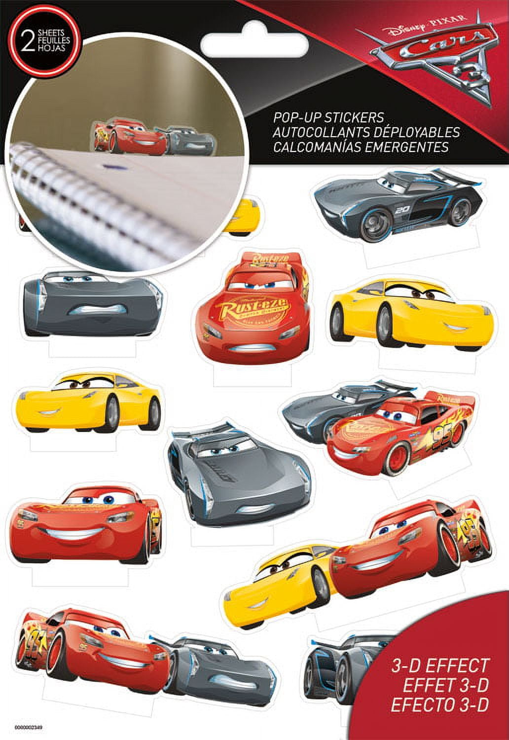 Trends International Cars 3 Pop Up Stickers , 2 Sheet - Walmart.com
