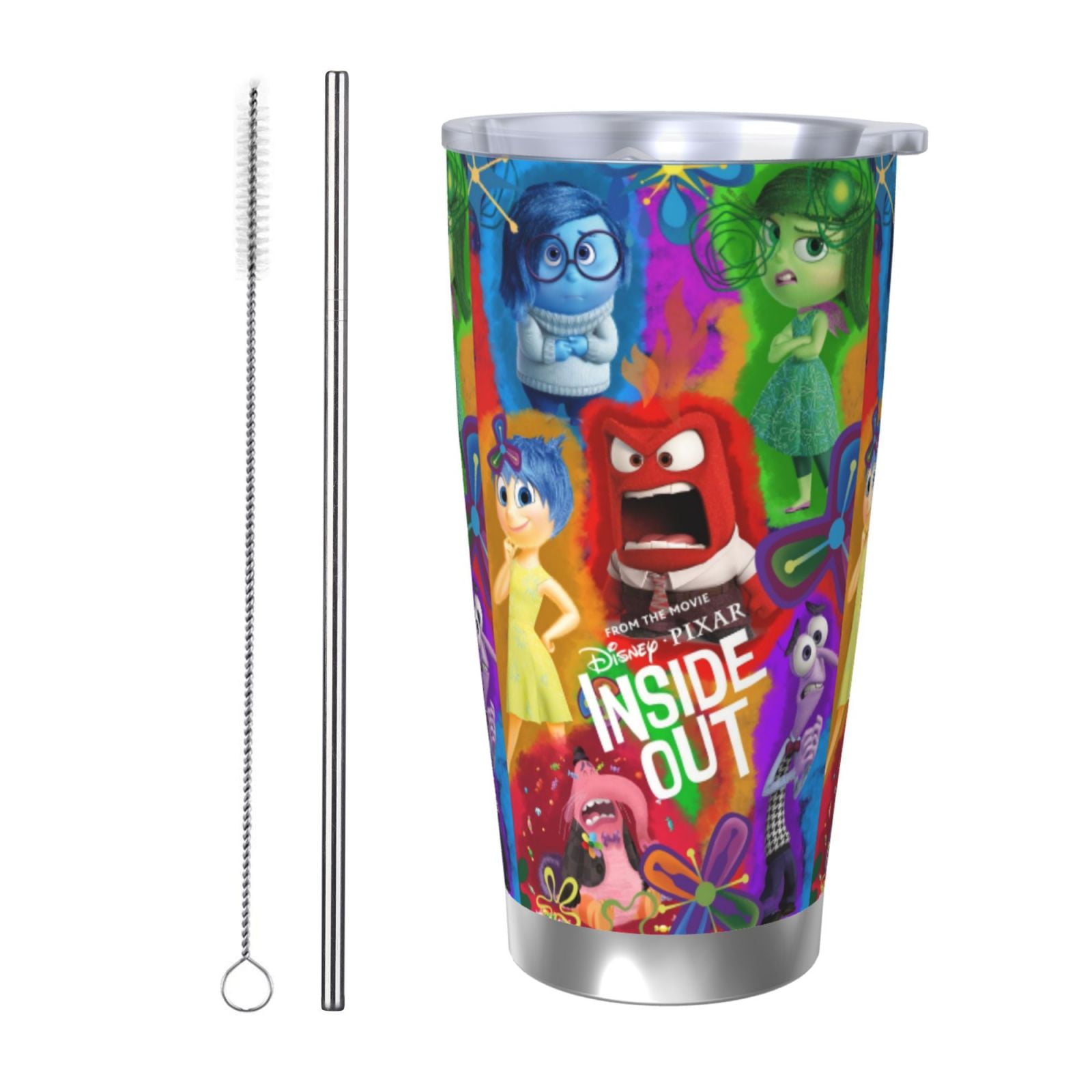 Trends International Disney-Pixar Inside Out Kids Water Bottle with Straw Lid,Insulated ...