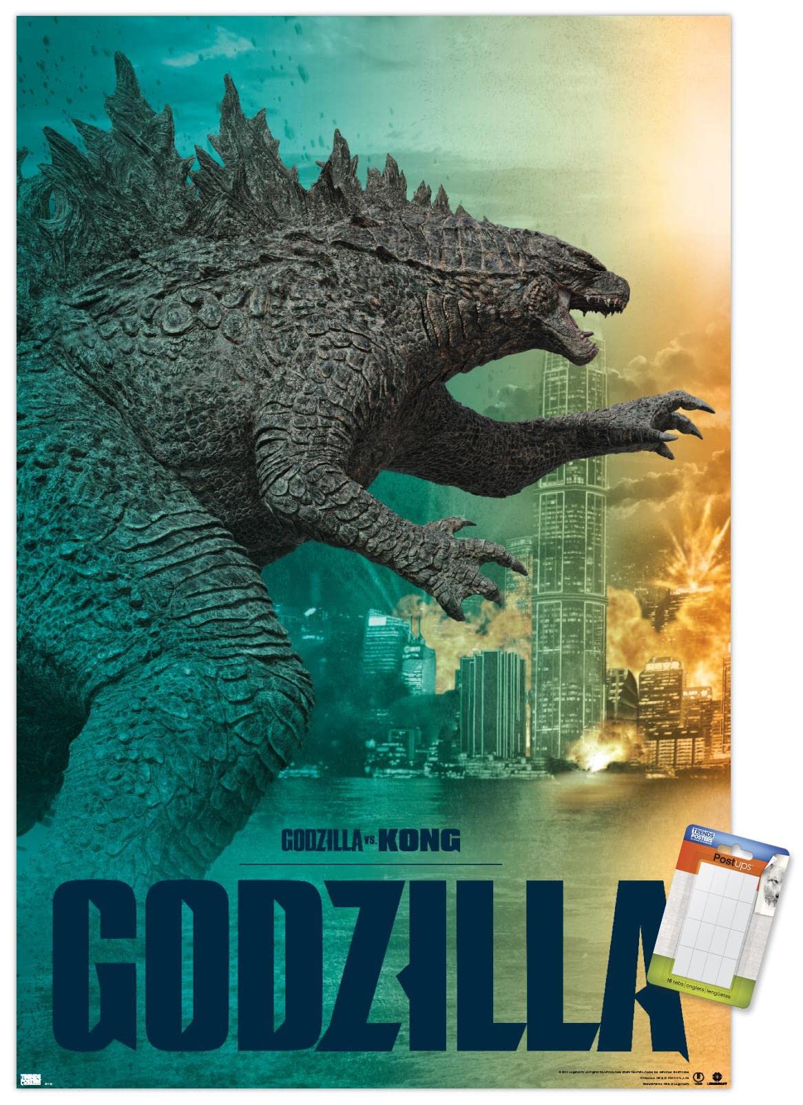 Trends International Godzilla vs. Kong - Godzilla Wall Poster, 22.4L x ...