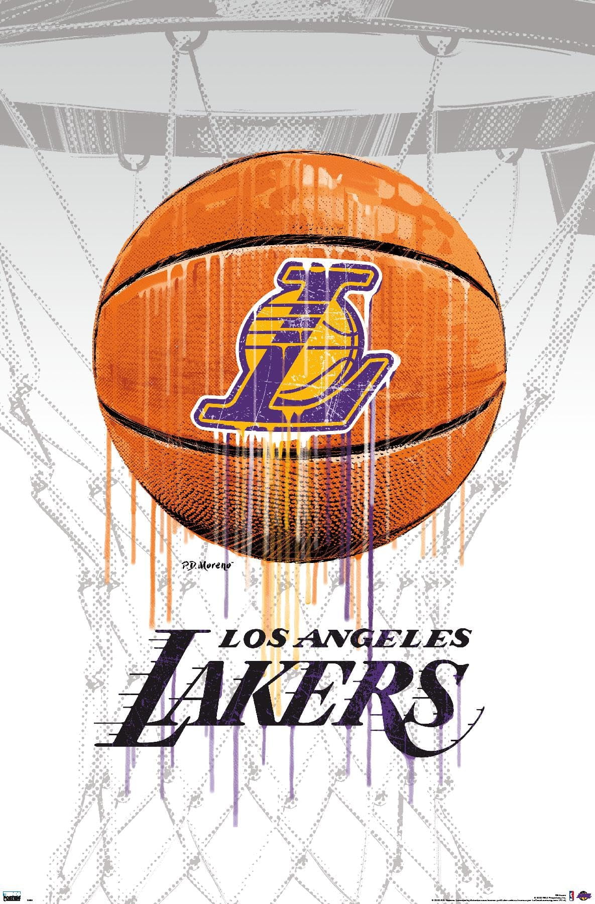 Trends International NBA Los Angeles Lakers - Drip Ball 20 Wall Poster ...