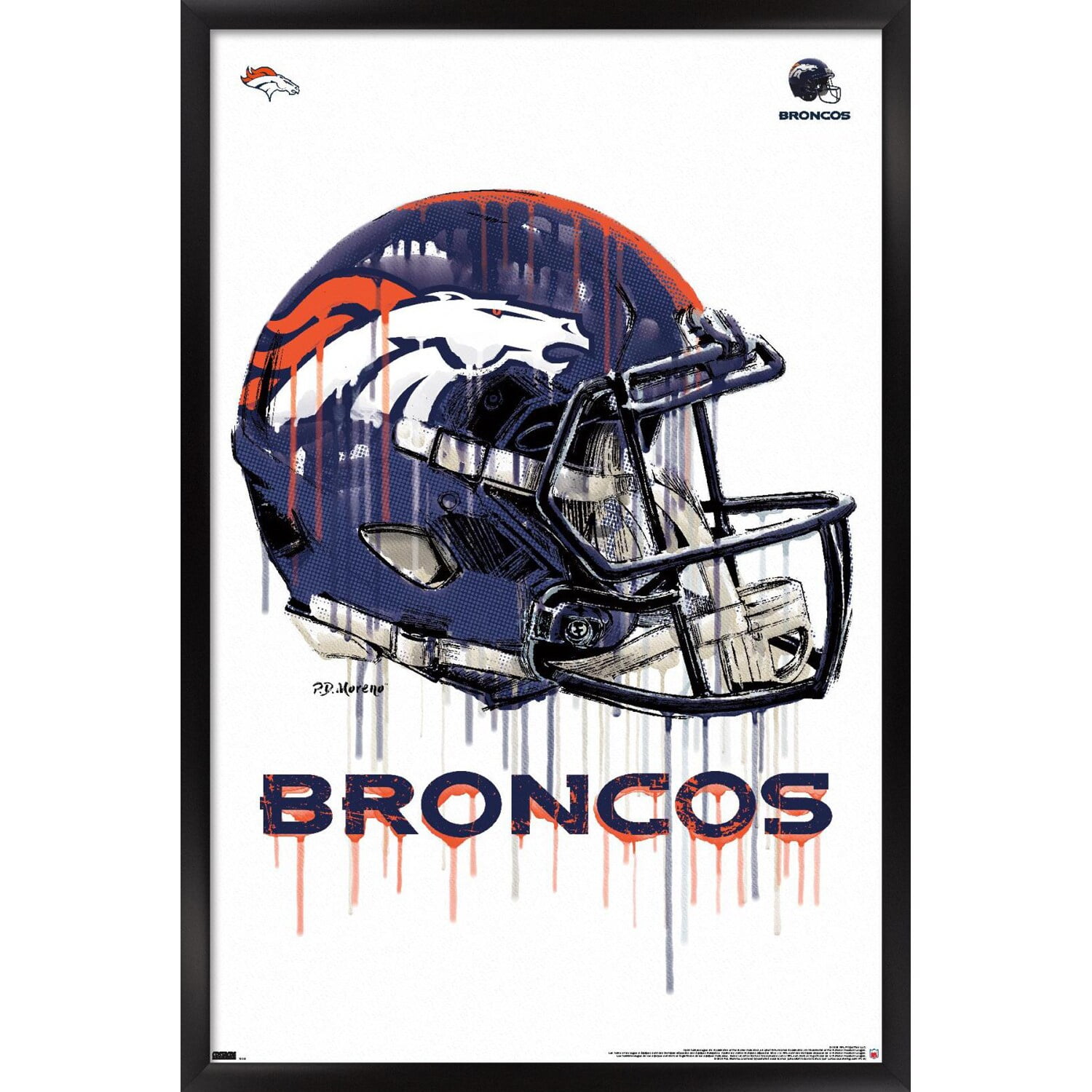 Trends International NFL Denver Broncos - Drip Helmet 20 Wall Poster 22 ...
