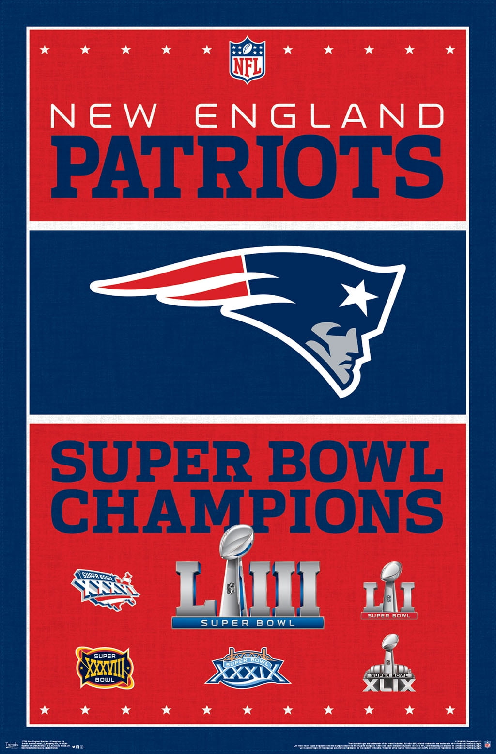 Trends International New England Patriots Poster - Walmart.com