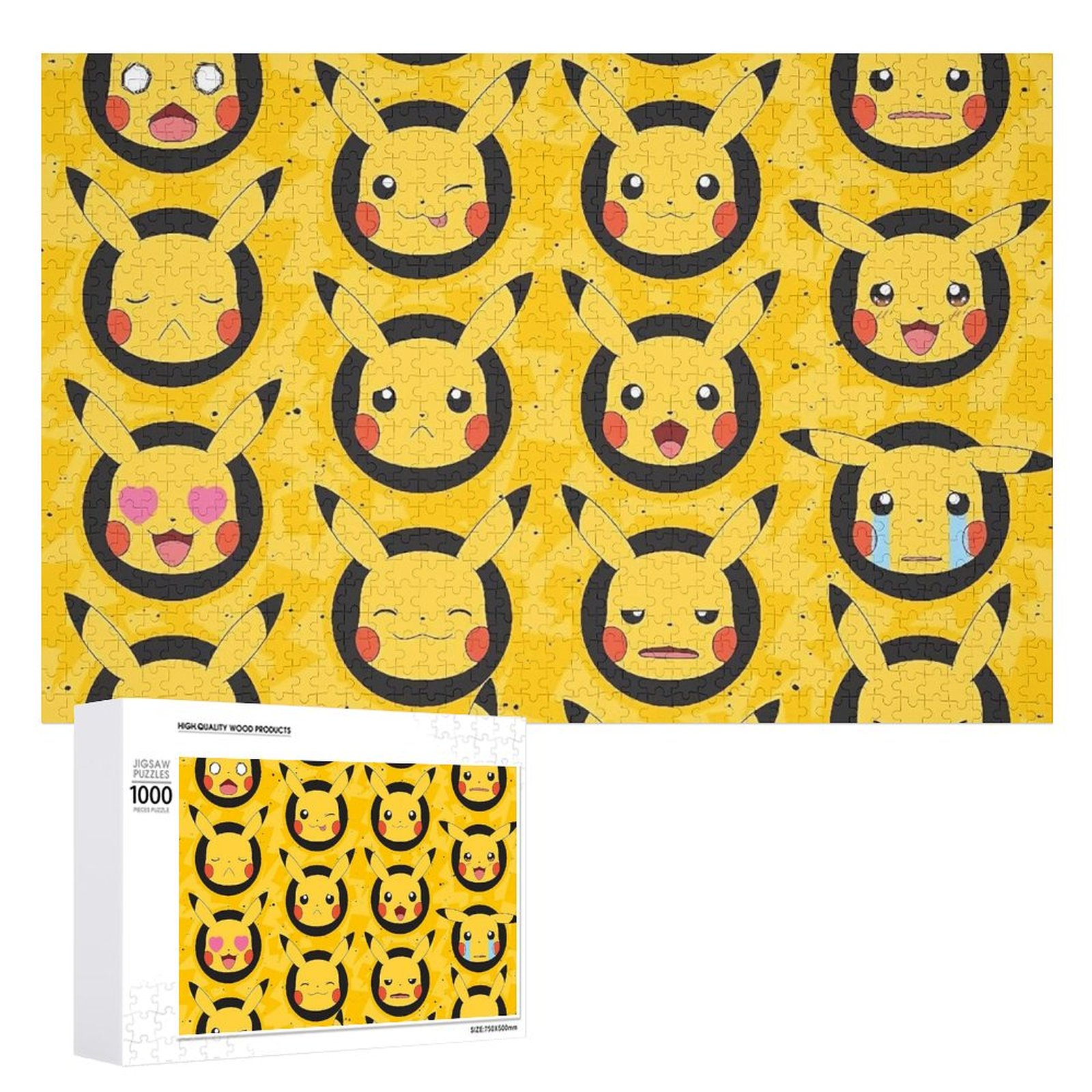 Trends International P-okémon- P-ikachu Faces Puzzles- 1000 Piece ...