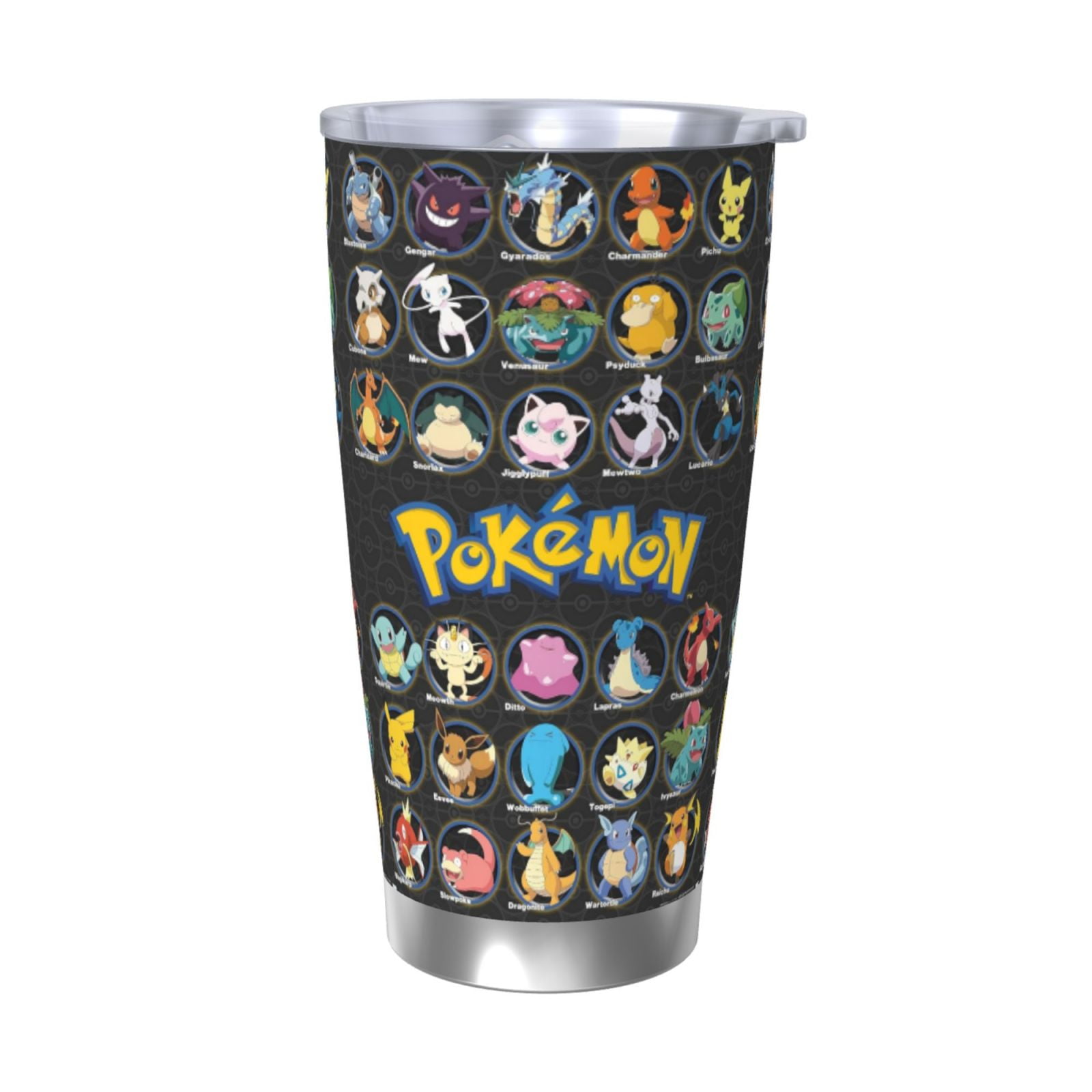 Trends International Pokémon Kids Water Bottle with Straw Lid,Insulated Stainless Steel Reusable ...