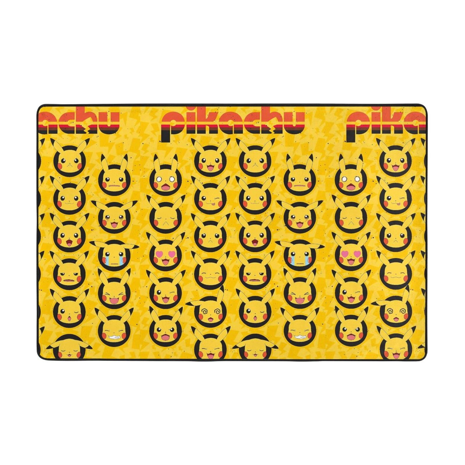 Trends International Pokémon - Pikachu Faces Gamer Rug Room Non-Slip Gaming Rug Cool Graffiti ...