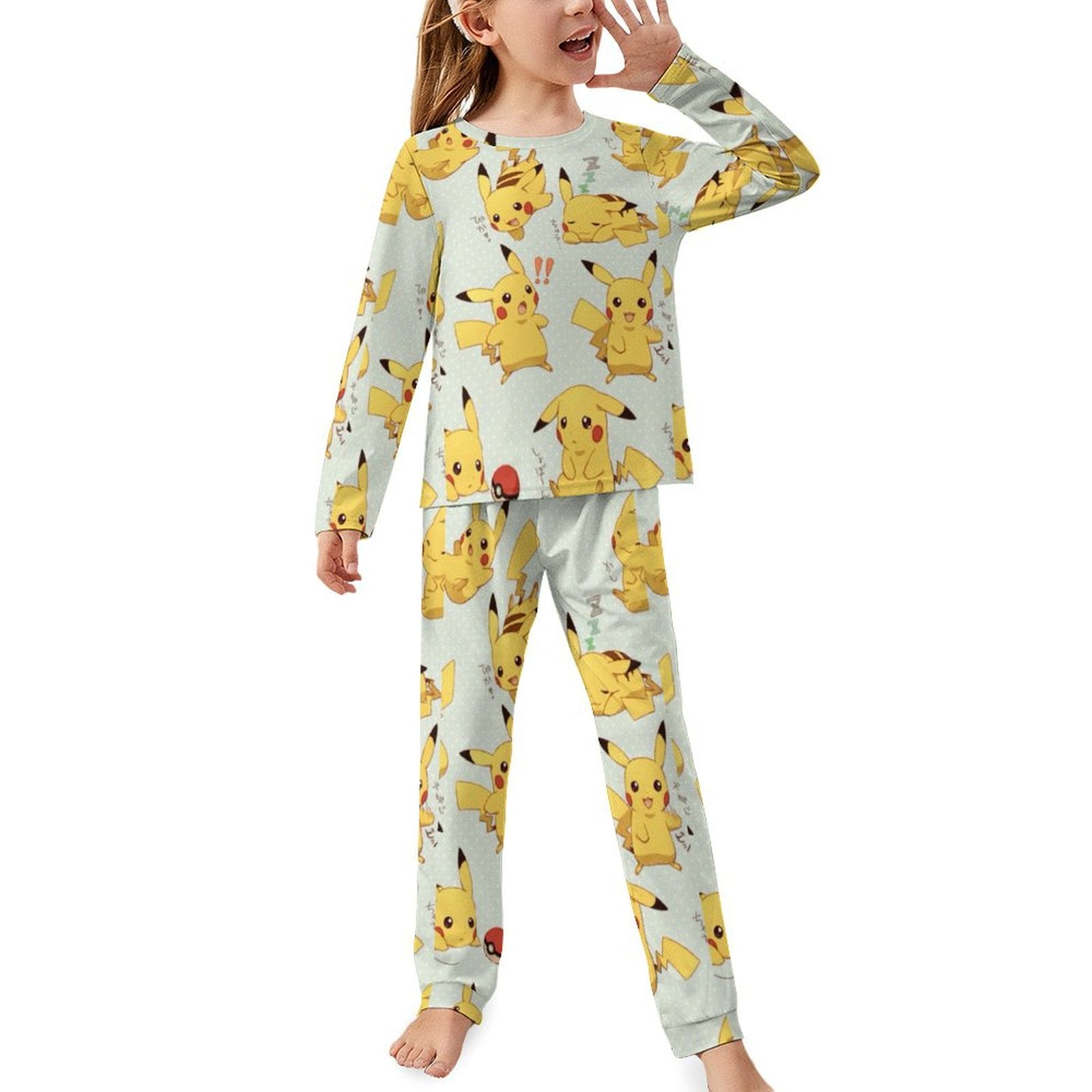 Trends International Pokémon Pikachu Pajamas for Girls 2-Piece Soft ...