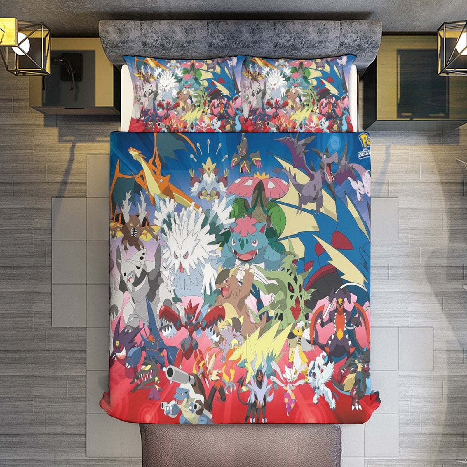 Trends International Pokemon Mega Evolutions Bed Sheet Set for Kids ...