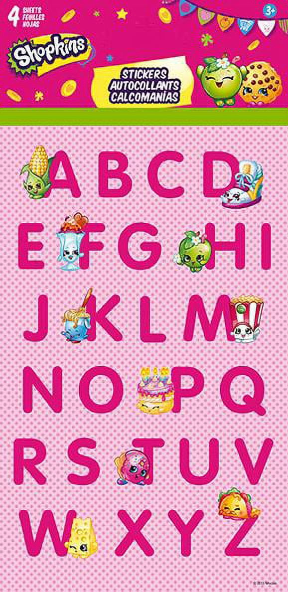 Trends International Shopkins , Letters Standard Sticker , 4 sheet ...