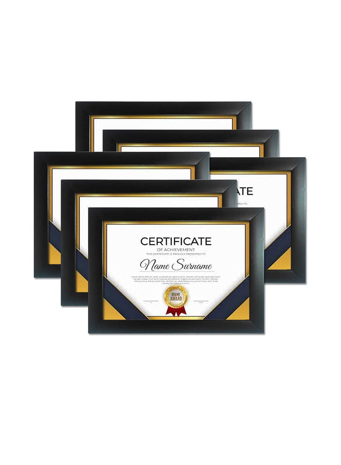 Trends on Wall A4 Size Set of 6 Black Photo Frame For Certificates ...