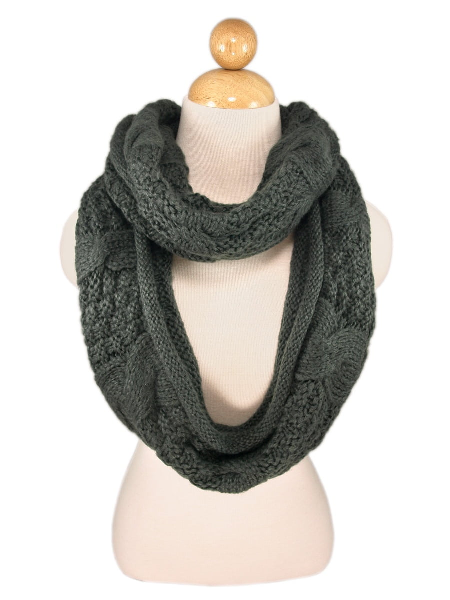 TrendsBlue Premium Winter Thick Infinity Twist Cable Knit Scarf - Diff ...
