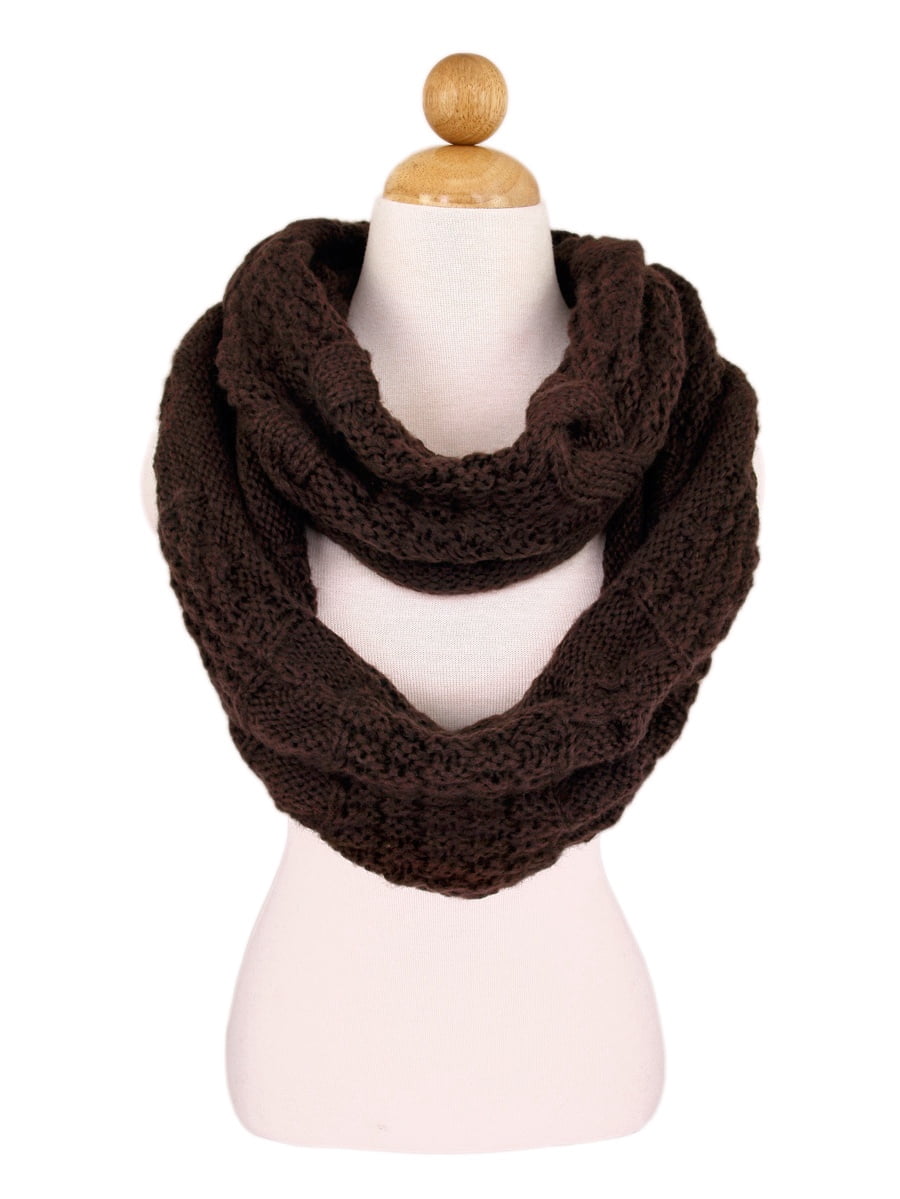 TrendsBlue Premium Winter Thick Infinity Twist Cable Knit Scarf - Diff ...
