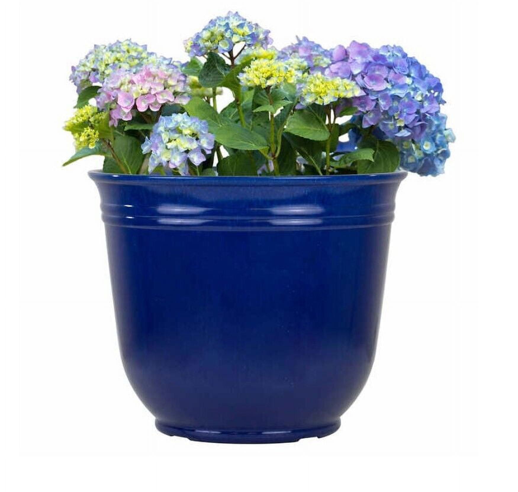 Trendspot 18" Theo Large Outdoor Resin Planters 2 Pack, Blue ...