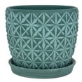 Trendspot Tribeca 8 in. D Ceramic Planter Teal - Walmart.com