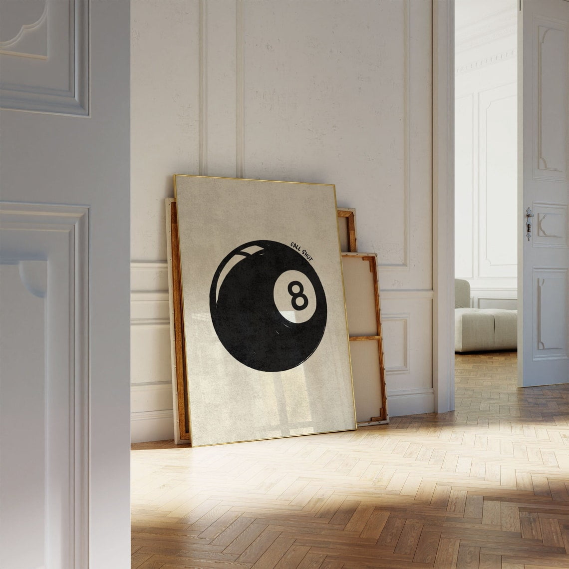 Trendy 8 Ball Print, Vintage Pool Ball Poster, Bar Cart Decor Pool Ball ...