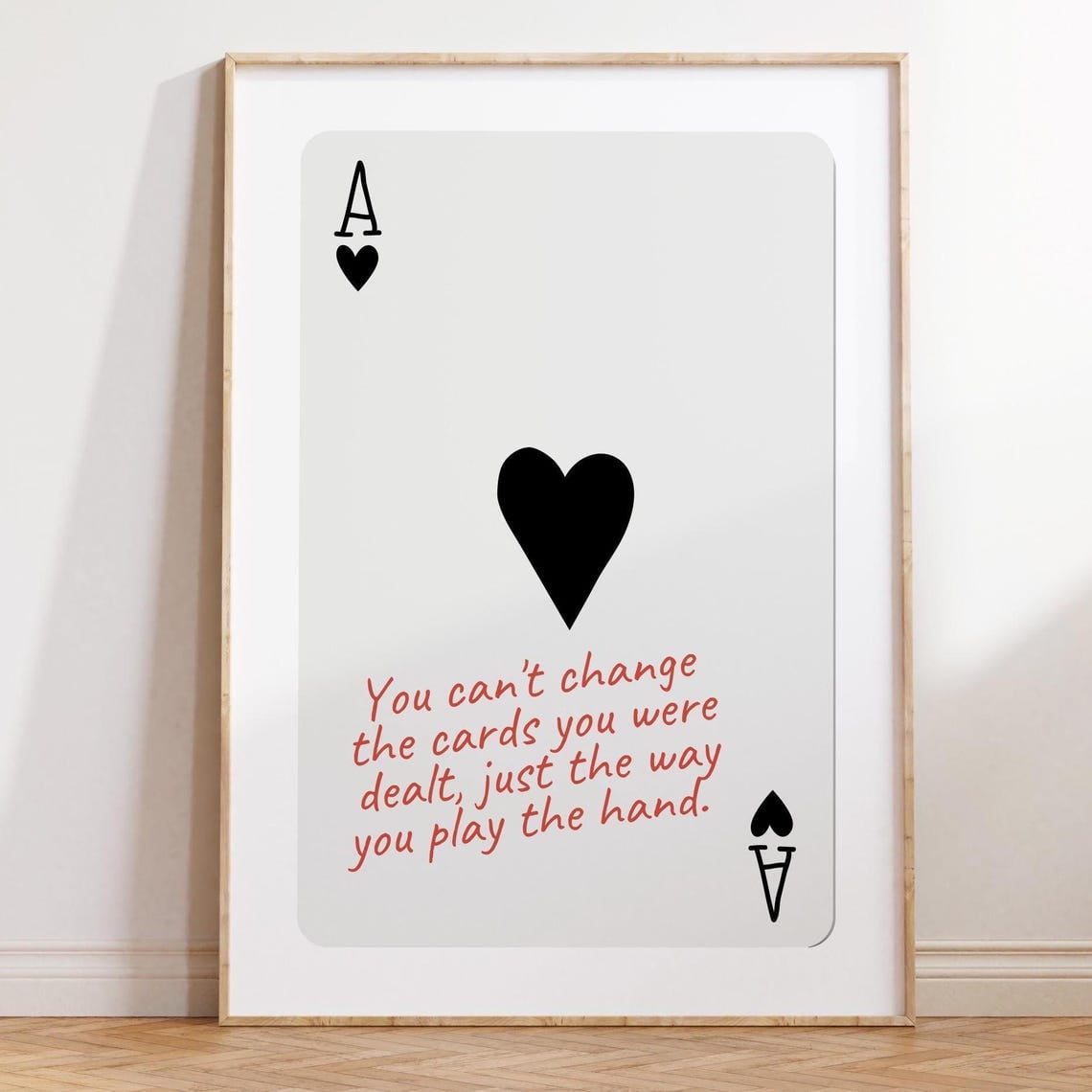 Trendy Ace Card Print Black Red Ace Of Hearts Print Aesthetic Playing ...