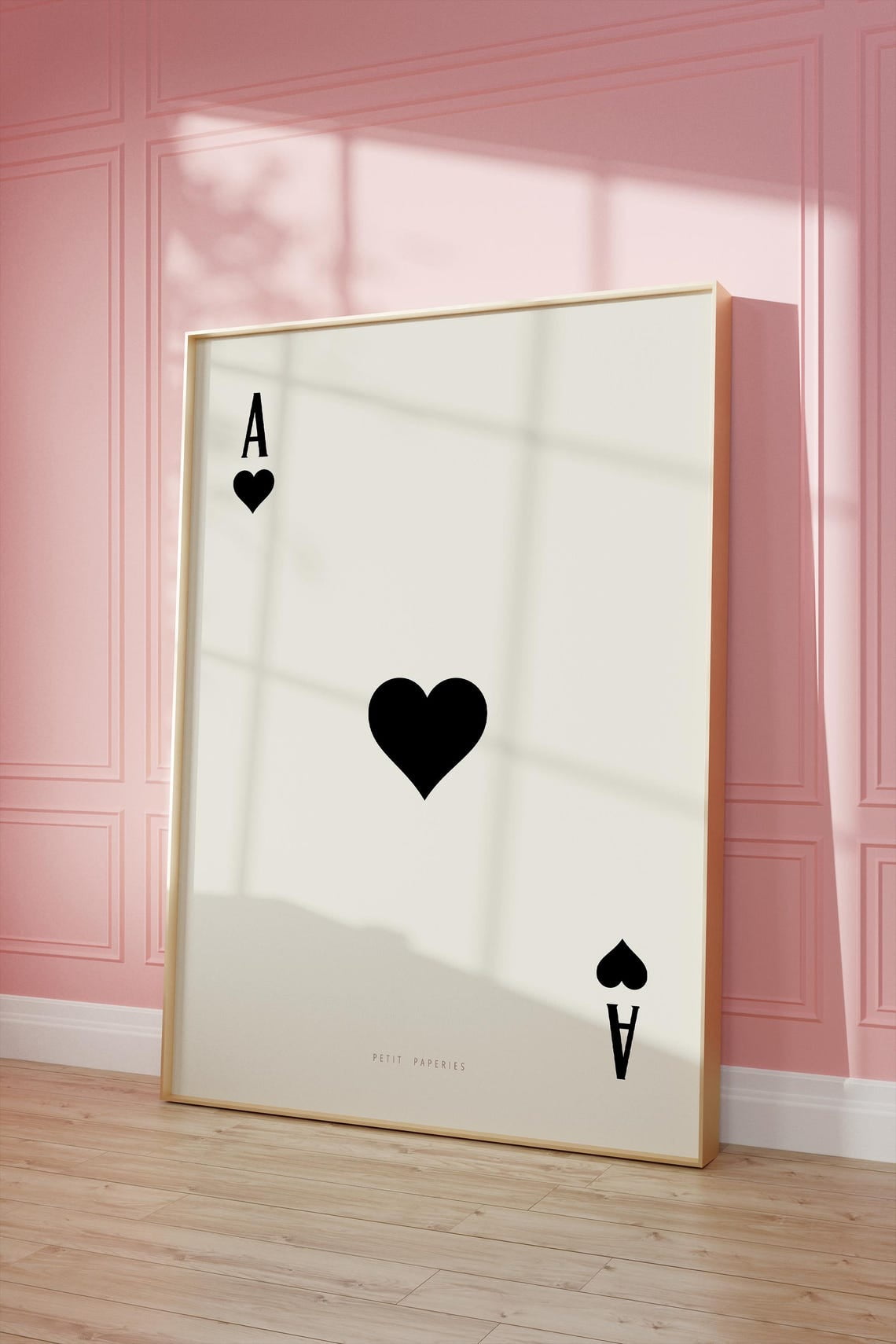 Trendy Ace Of Hearts Playing Card Wall Art Print, Minimal Poster, Retro ...