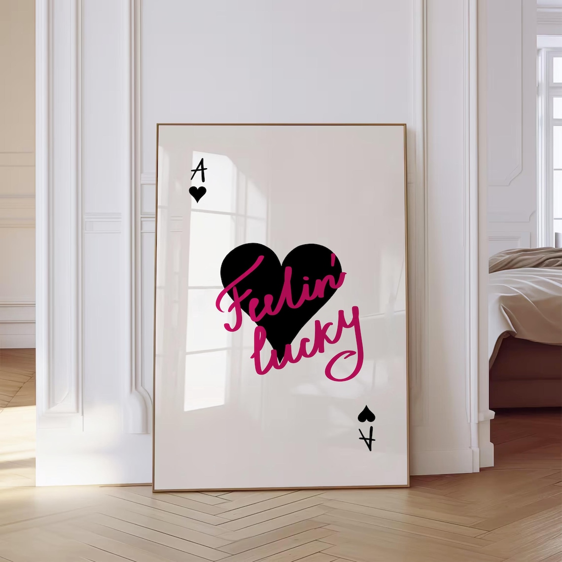 Trendy Ace Of Hearts Print Lucky Poster Trendy Retro Wall Art Aesthetic ...