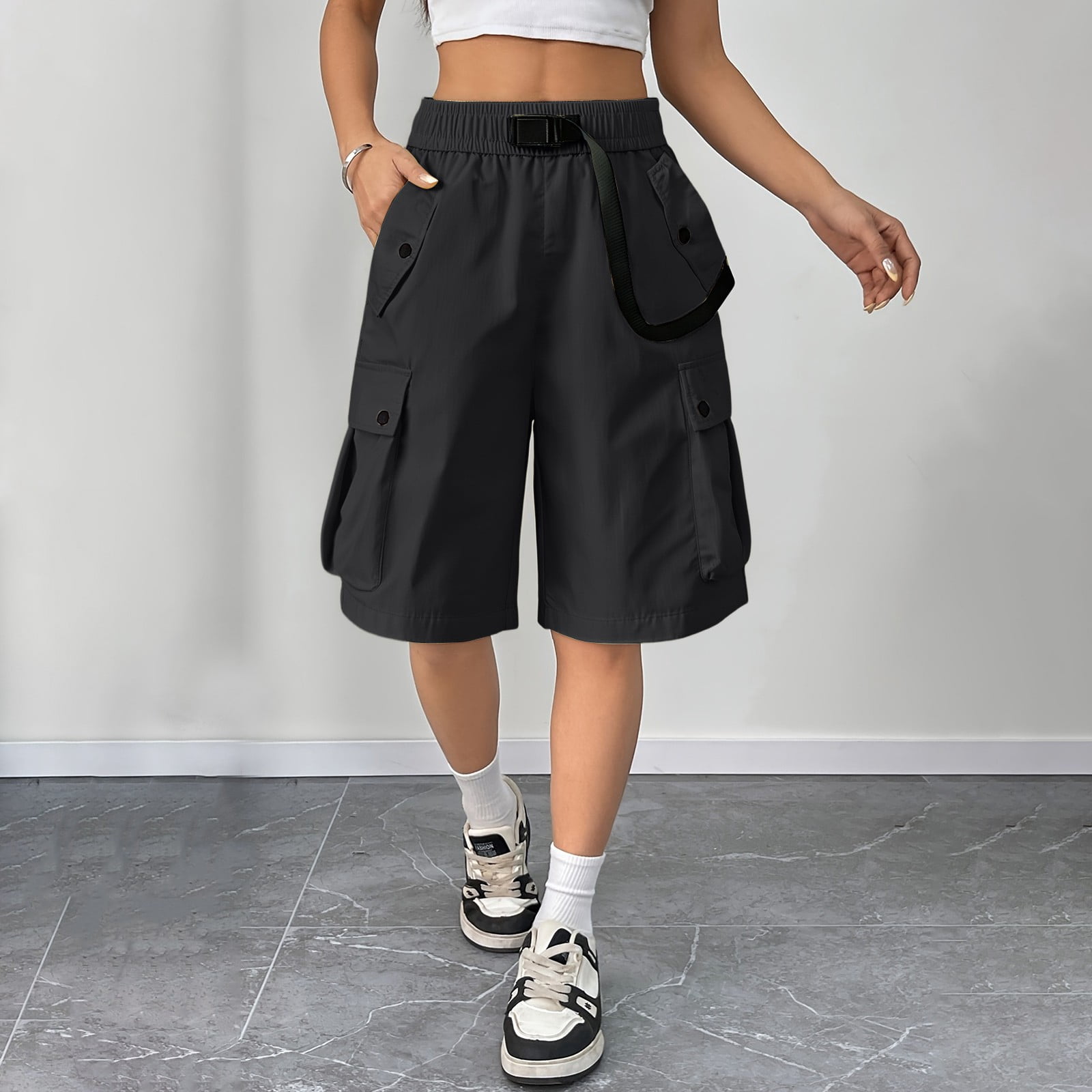 Trendy Bermuda Shorts Womens Cargo Shorts Long Shorts Khaki Shorts Plus ...