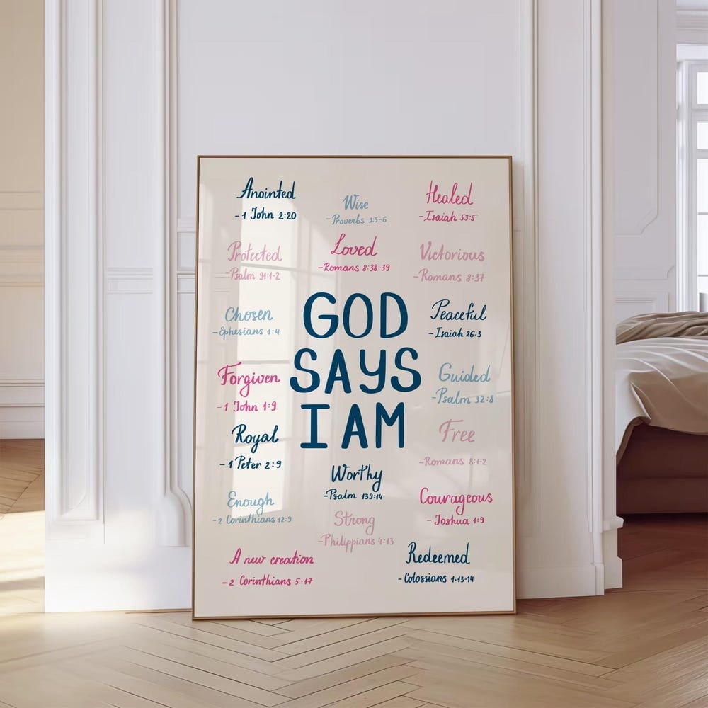 Trendy Bible Verse Wall Art Christian Affirmation Print For College ...