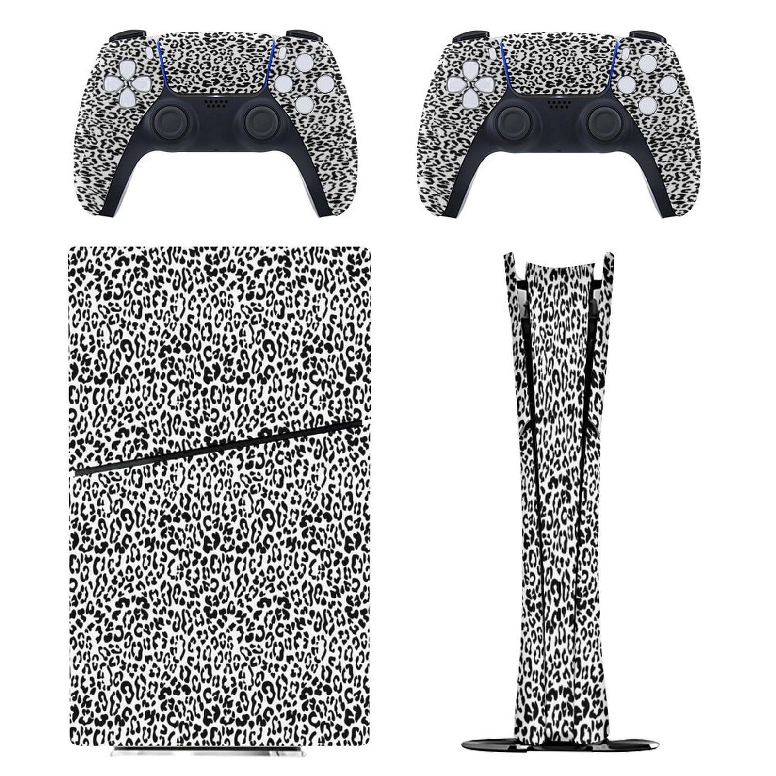 Trendy Black And White Leopard Print PS5/PS5 Slim Digital Disc Skin ...
