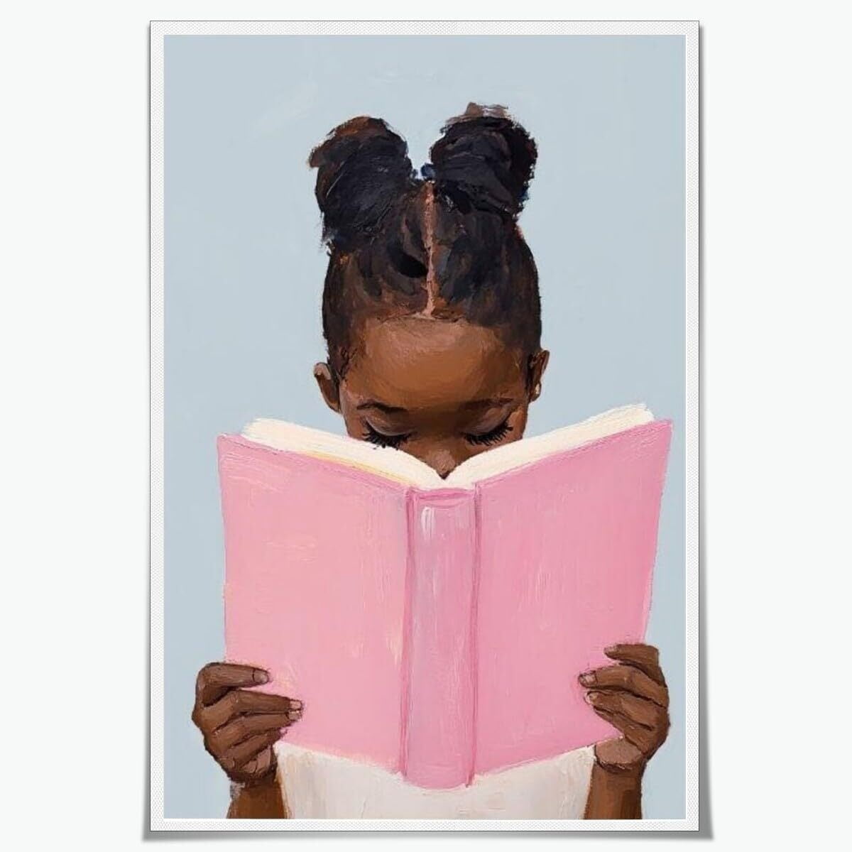 Trendy Black Girl Reading Book Poster Preppy Wall Art Reading Books ...