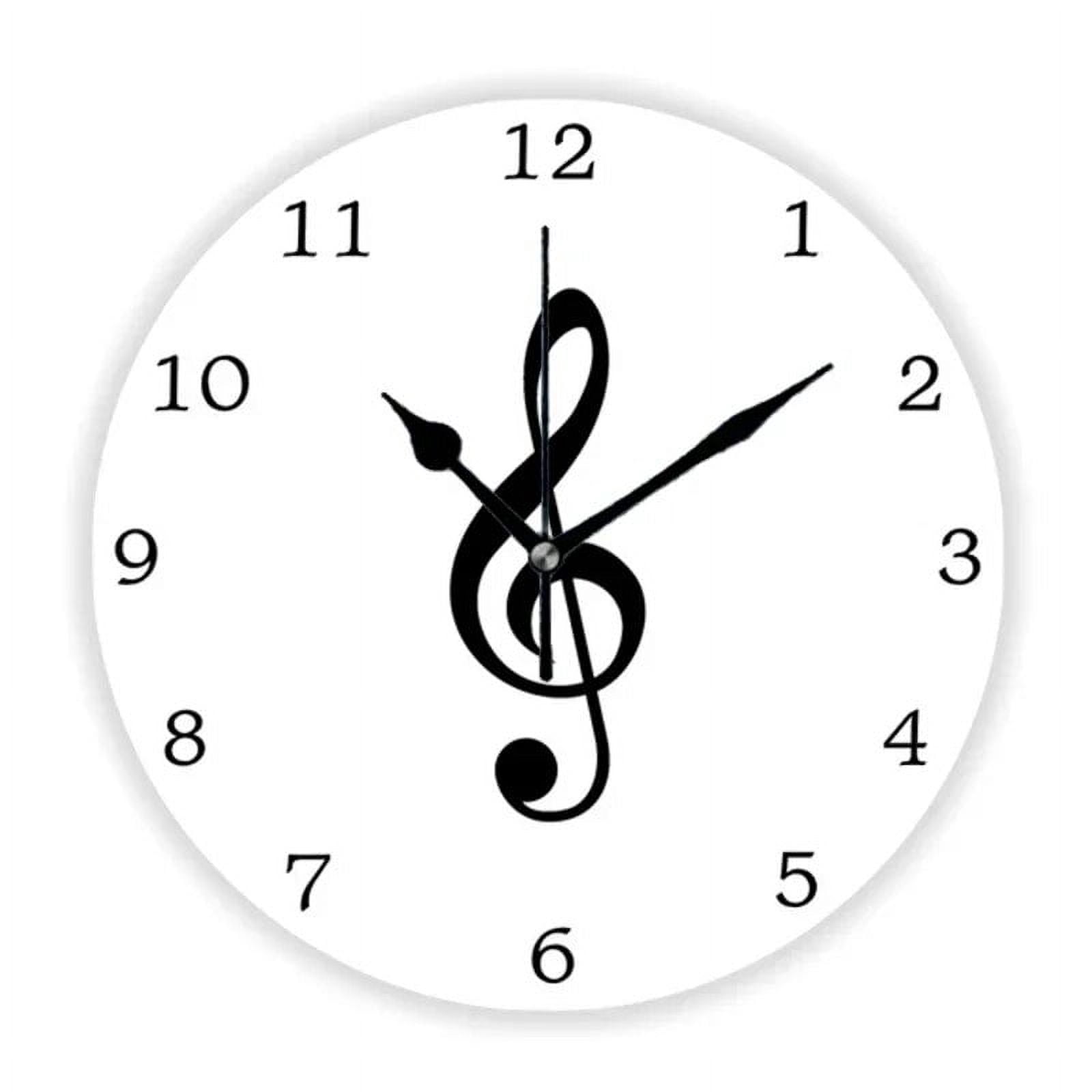 Trendy Black Gold Music Notes Music Is Life Musical Wall Clock Large ...