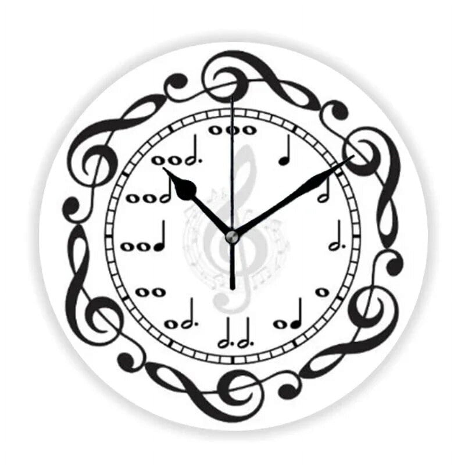 Trendy Black Gold Music Notes Music Is Life Musical Wall Clock Large ...