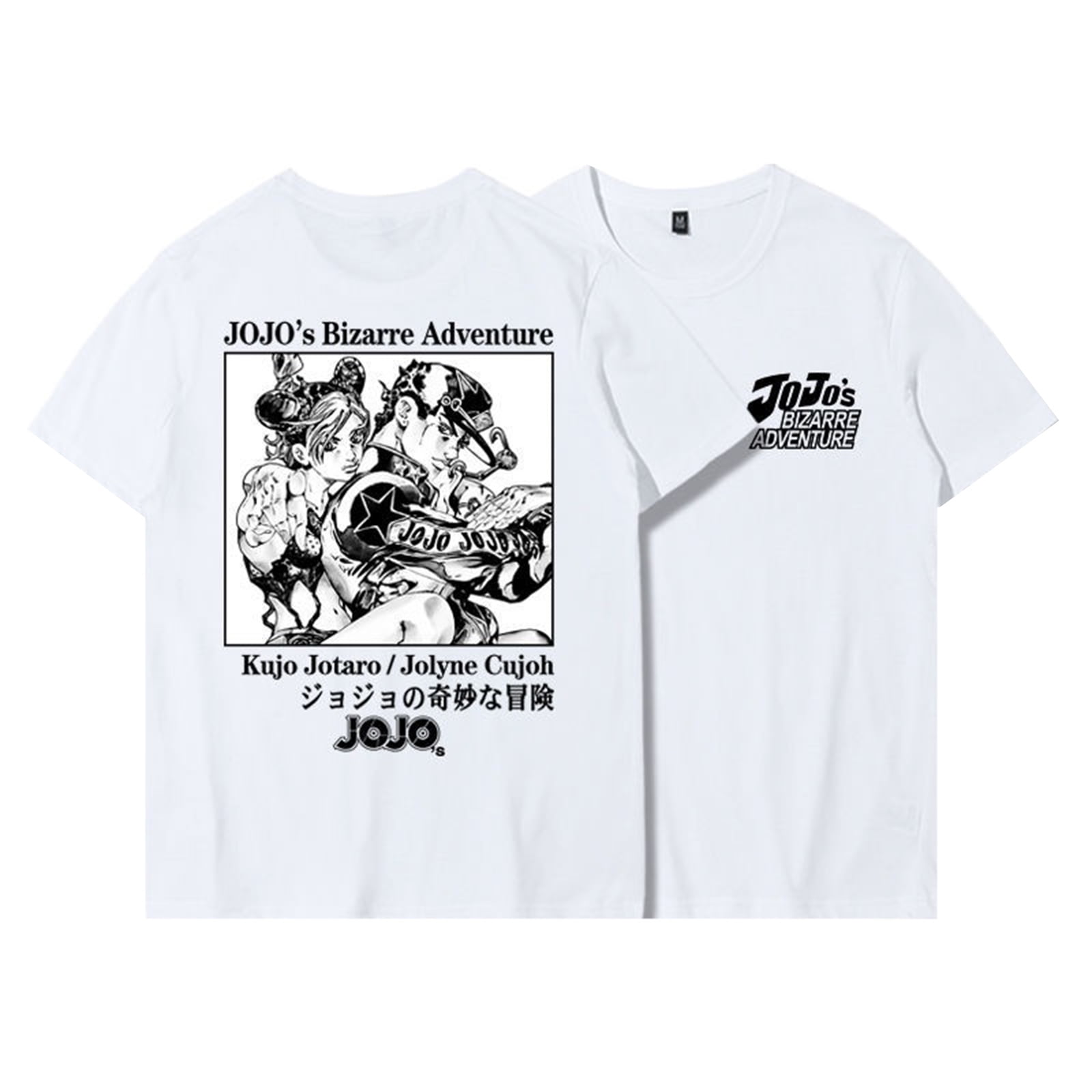 Trendy Black and White Jojo's Bizarre Adventure T-Shirts Double Sided ...