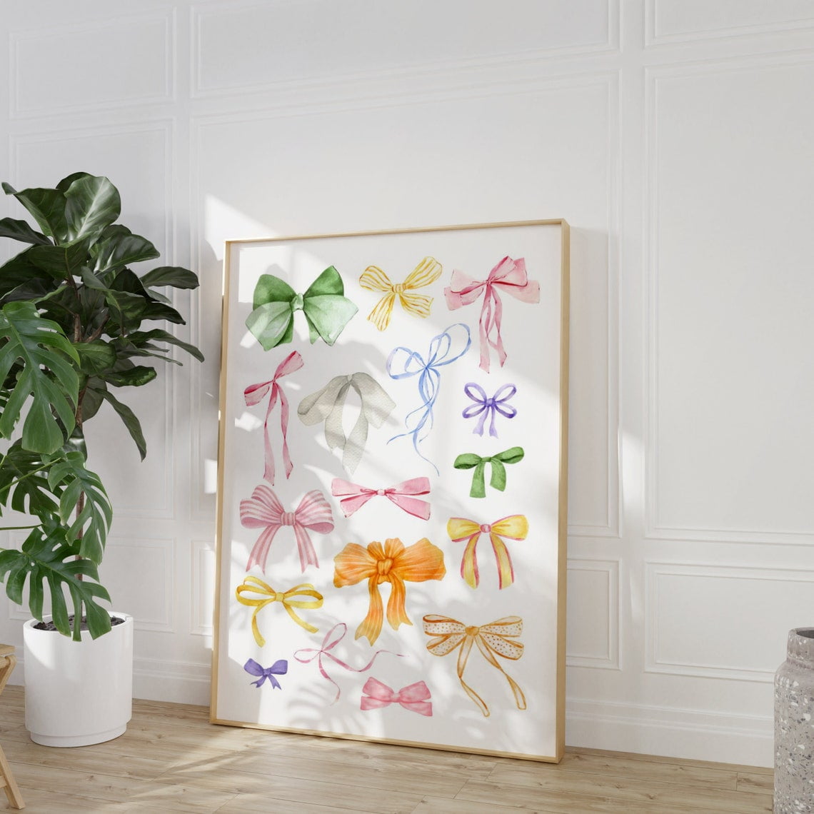 Trendy Bow Poster, Colorful Coquette Cute Girly Poster Wall Art, Preppy ...