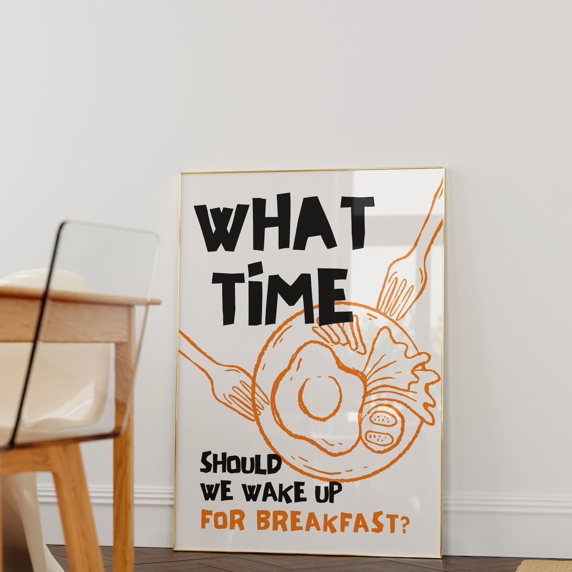 Trendy Breakfast Food Print • Funny Breakfast Club Decor • Modern ...