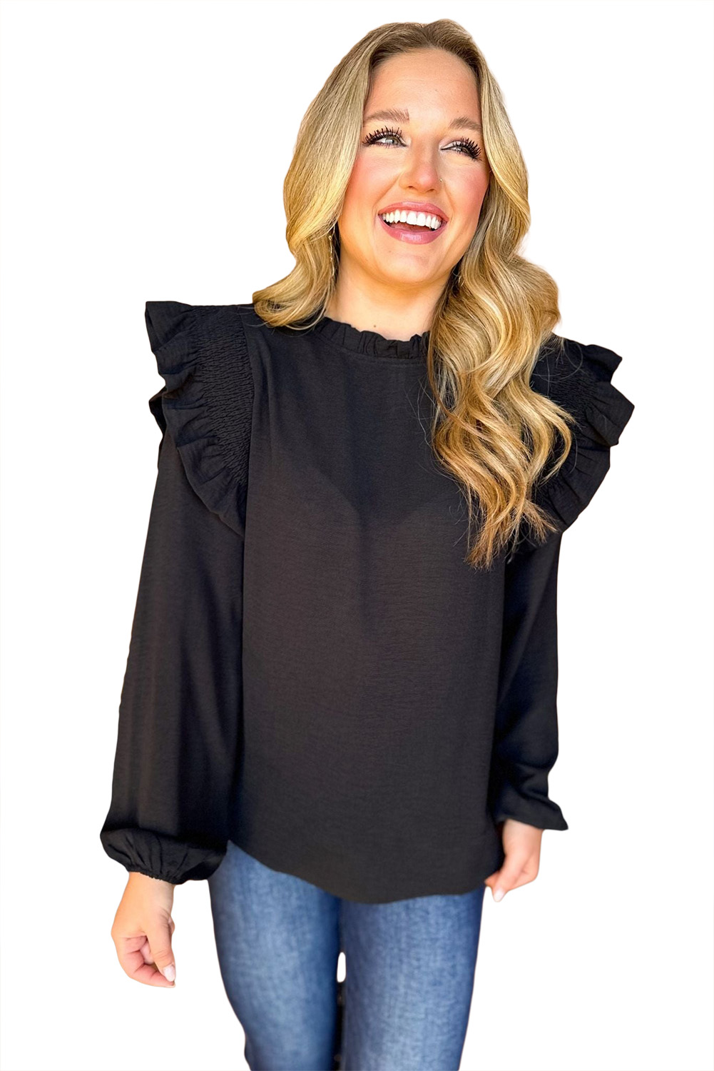 Trendy Bubble Sleeve Blouse: Perfect for Modern Ladies - Walmart.com