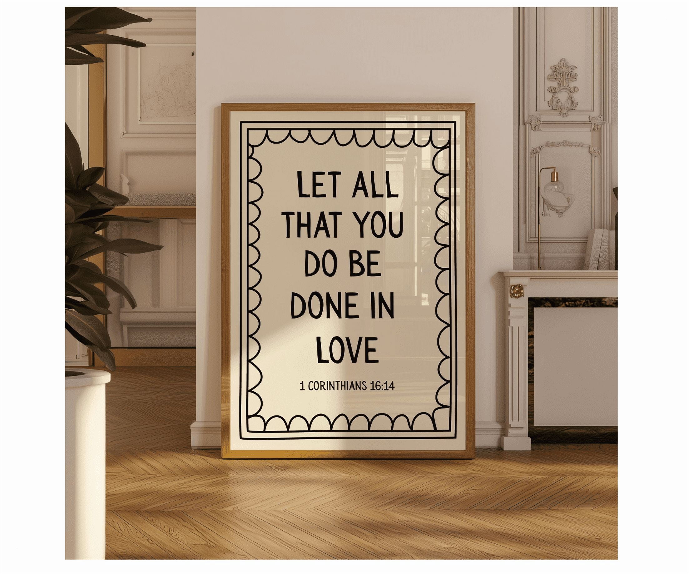 Trendy Christian Wall Art 1 Corinthians Bible Verse Modern Christian ...