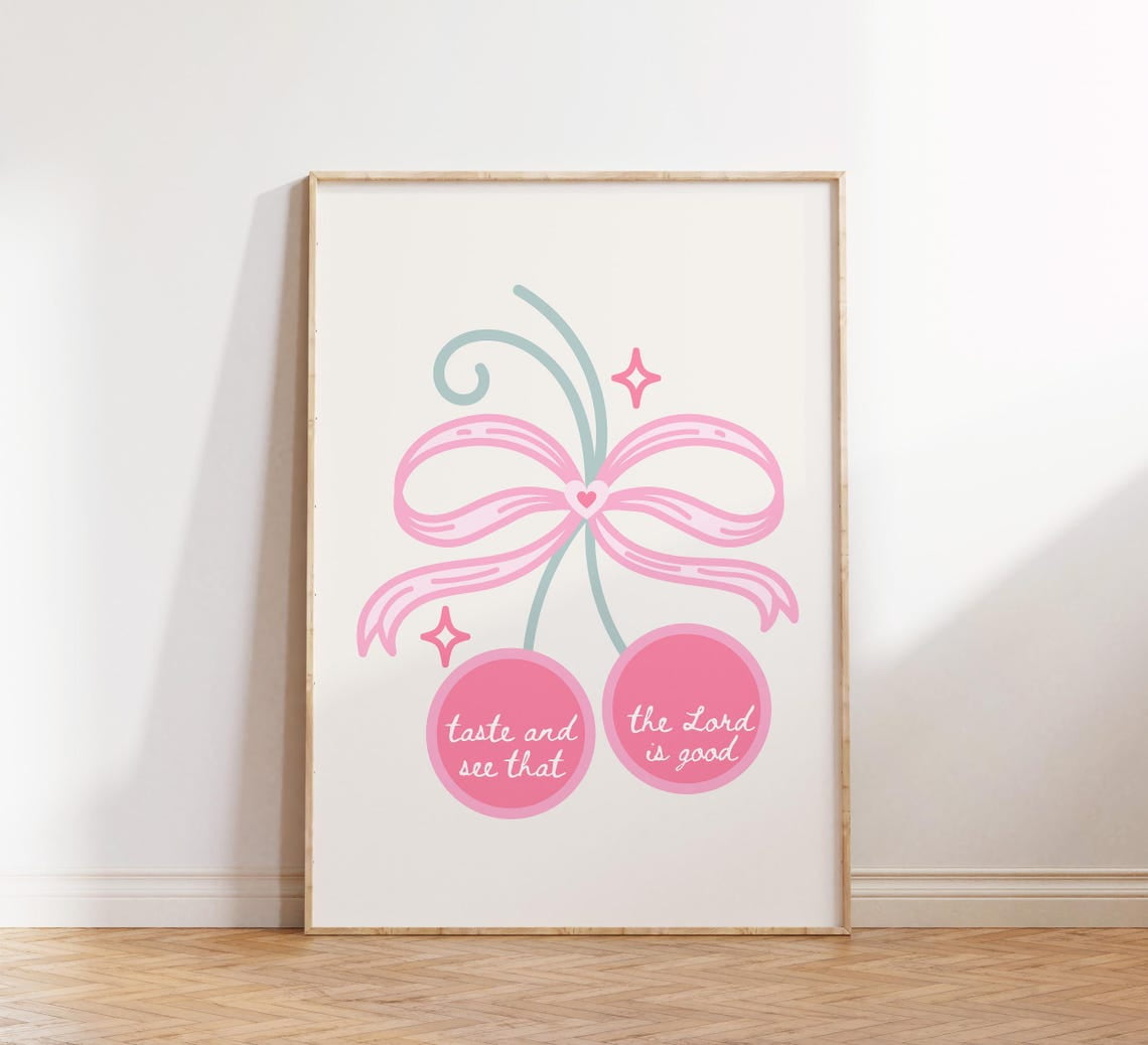 Trendy Christian Wall Art, Pink Wall Art, Cherry Wall Art, Christian ...