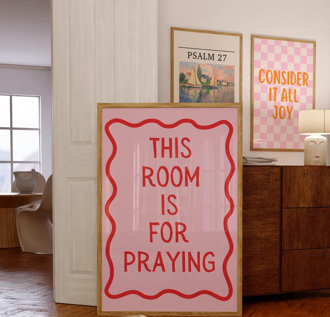 Trendy Christian Wall Art, Pray Wall Art, Maximalist Wall Art, Wall ...