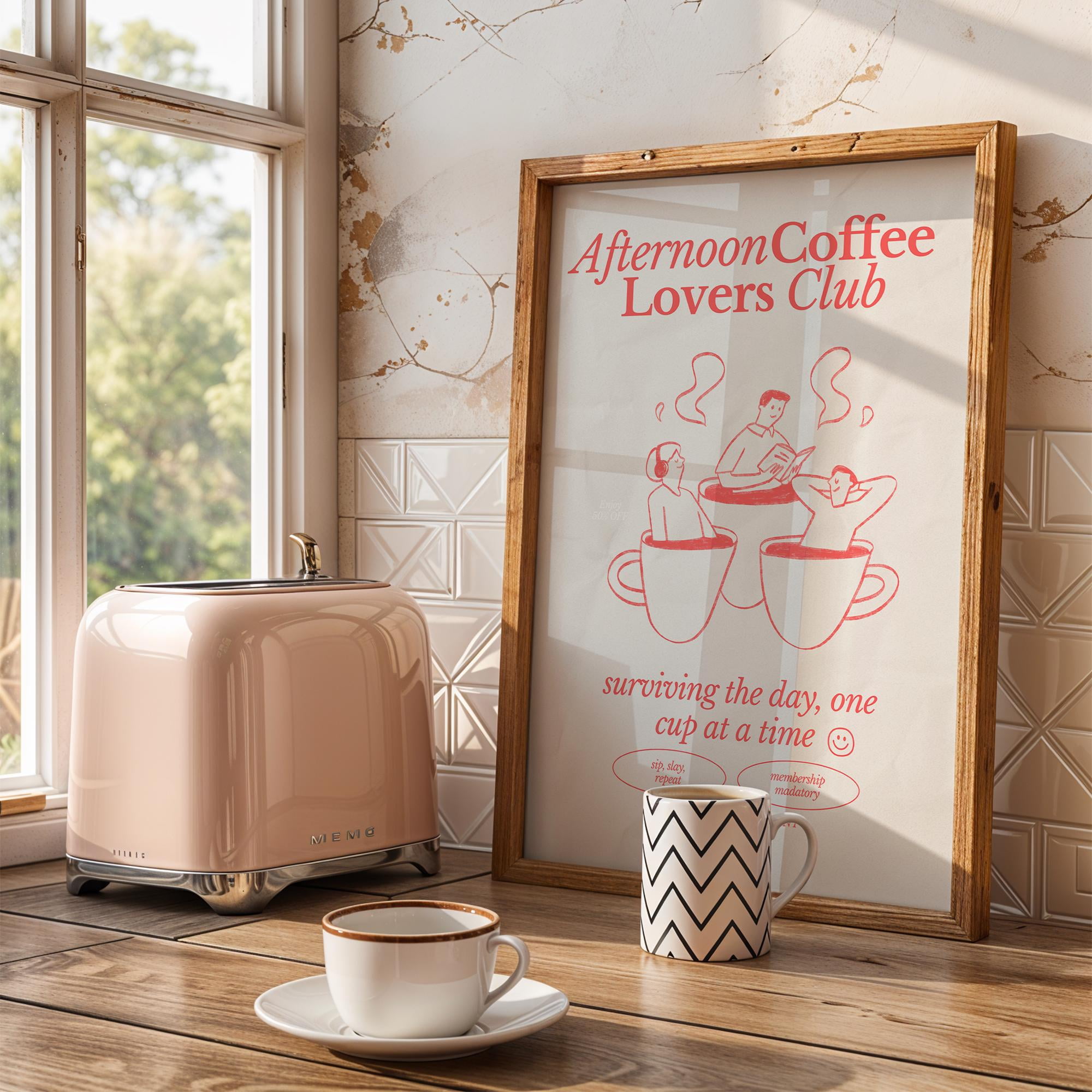 Trendy Coffee Lovers Club Poster, Quirky Coffee Wall Art, Caffeine ...